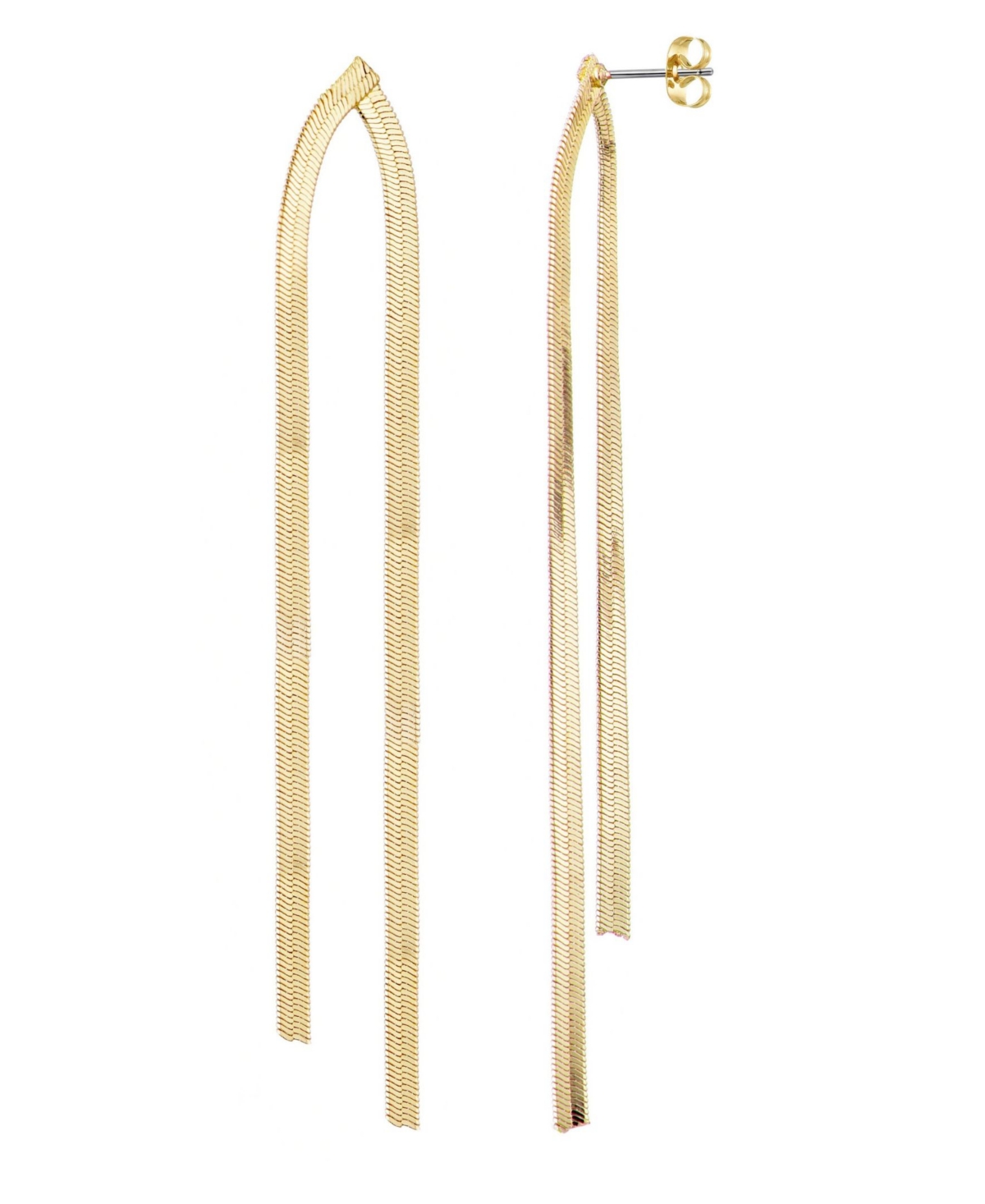 Click here for Adornia Gold Herringbone Drop Earrings - Gold prices