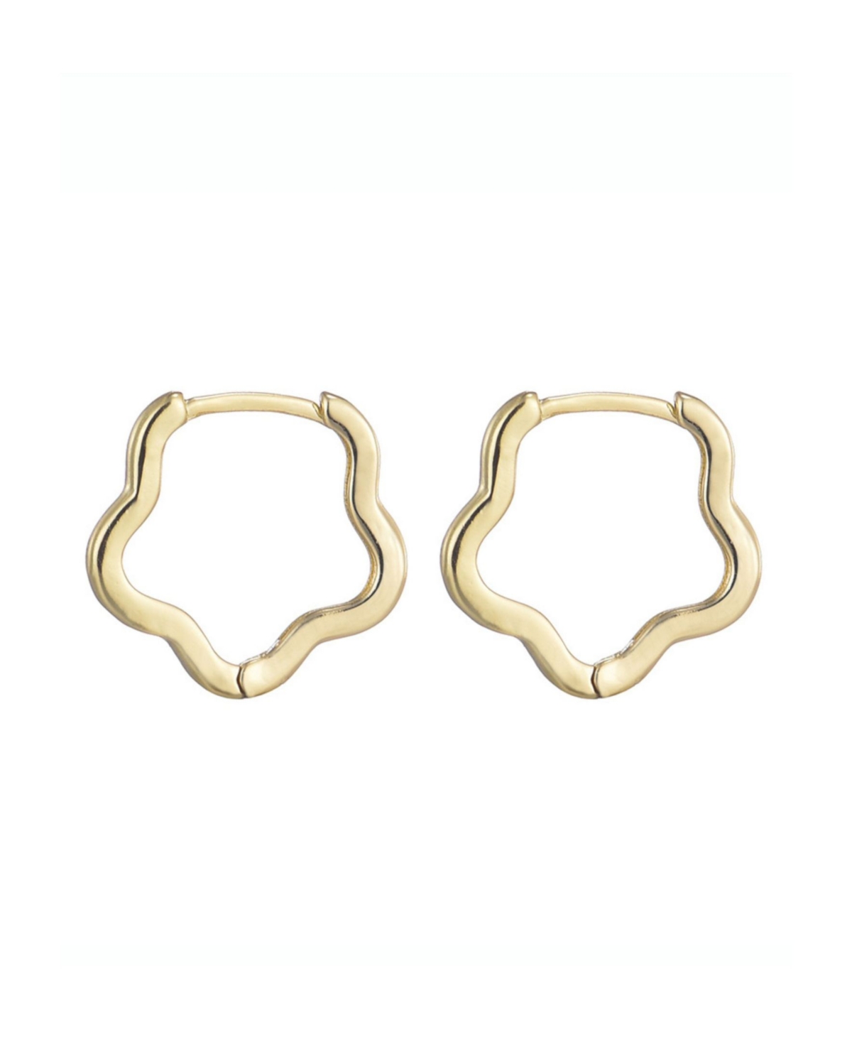 Click here for Adornia Gold Flower Shaped Hoop Earrings - Gold prices