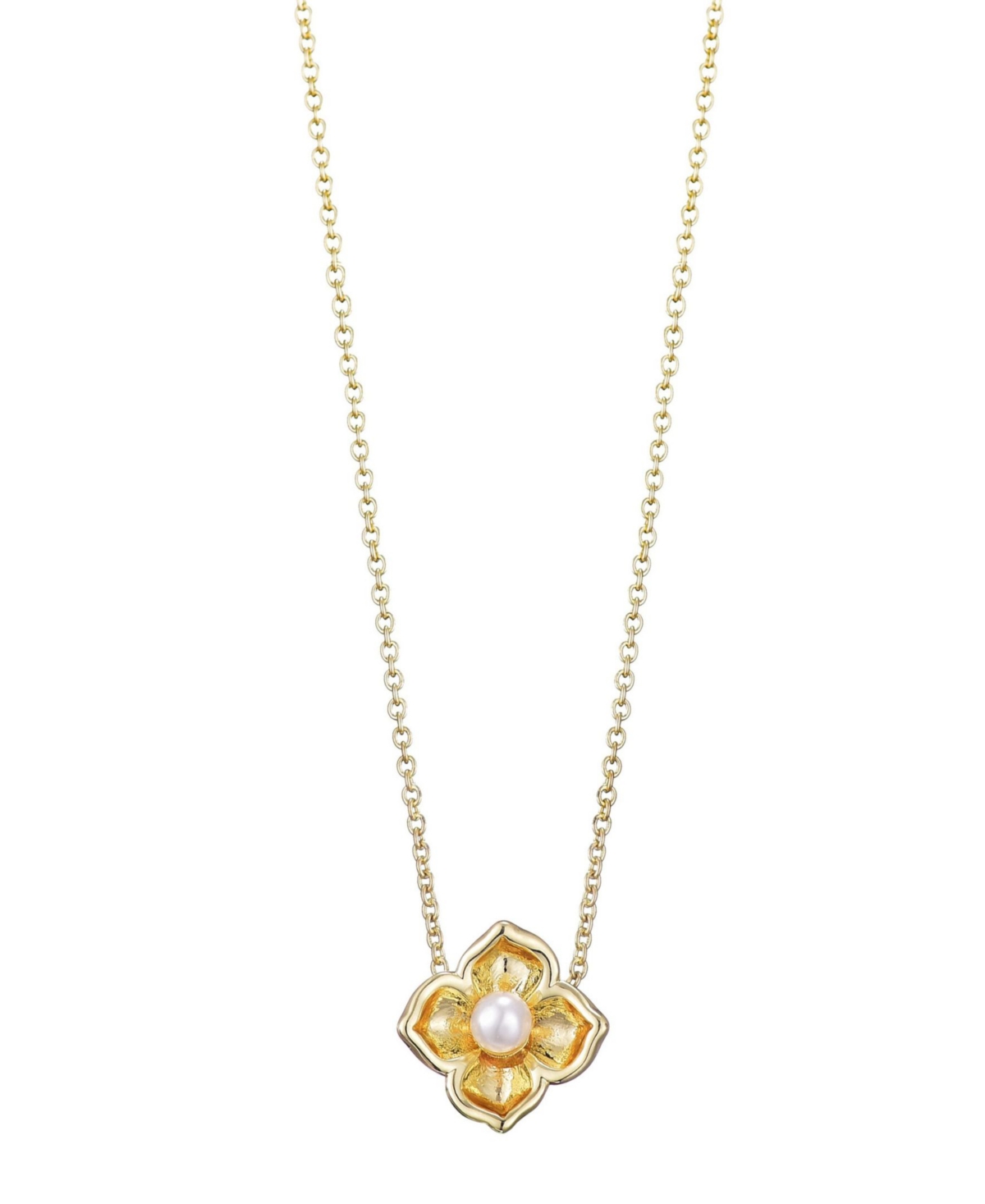 Click here for Adornia Gold Freshwater Pearl Flower Encased Neckl... prices