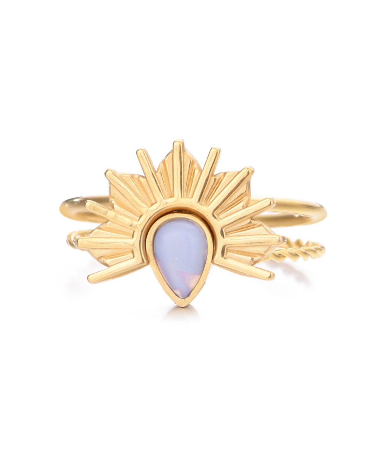 Click here for Adornia Tarnish Resistant Gold Opal Sunrise Ring S... prices