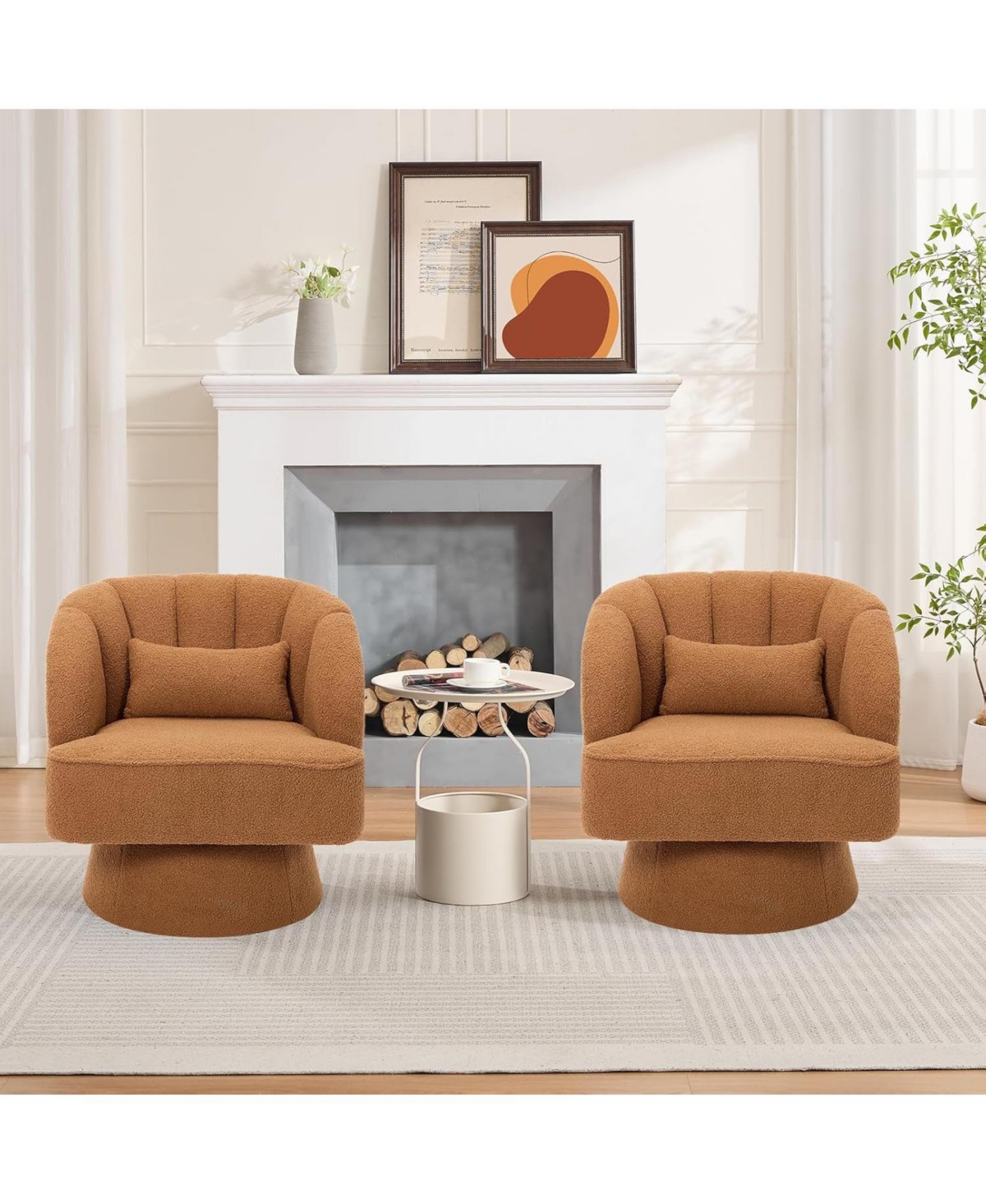 Click here for gaomon Swivel Barrel Chair - Velvet Upholstered Mo... prices