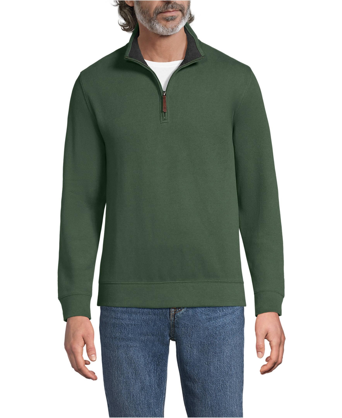 Click here for Lands End Mens Bedford Rib Quarter Zip Sweater - E... prices