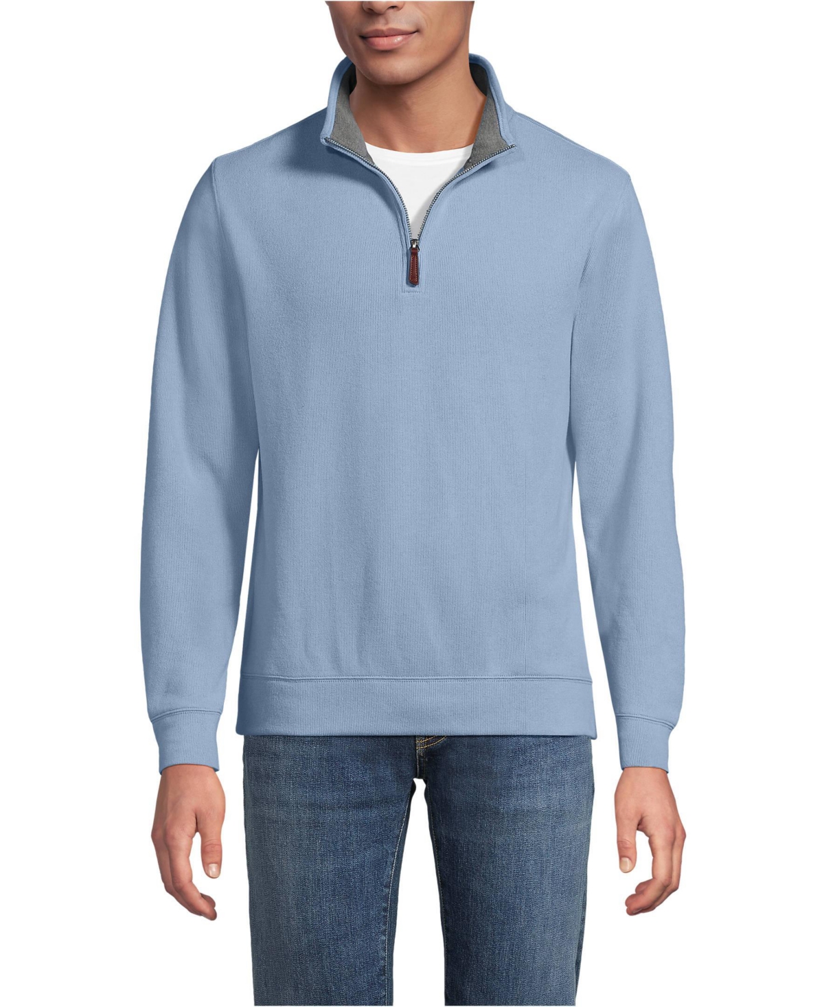 Click here for Lands End Mens Bedford Rib Quarter Zip Sweater - O... prices