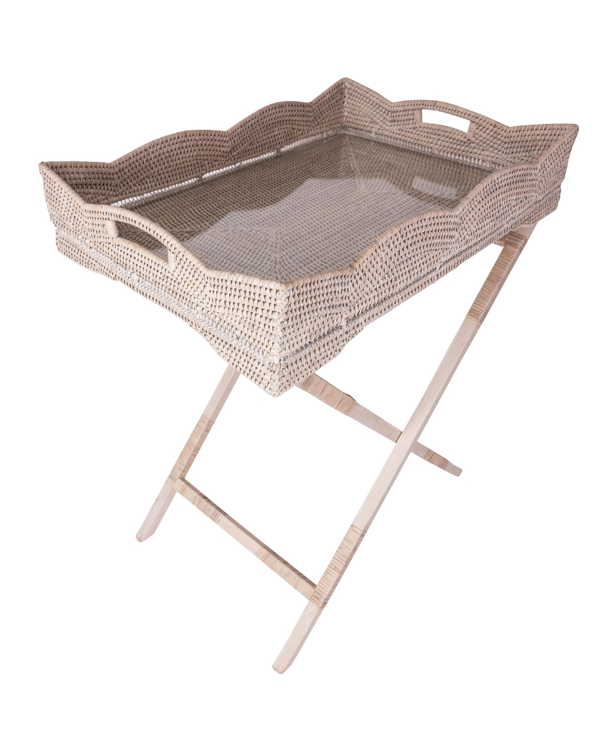 Click here for Artifacts Rattan Scallop Design Butler Tray with W... prices