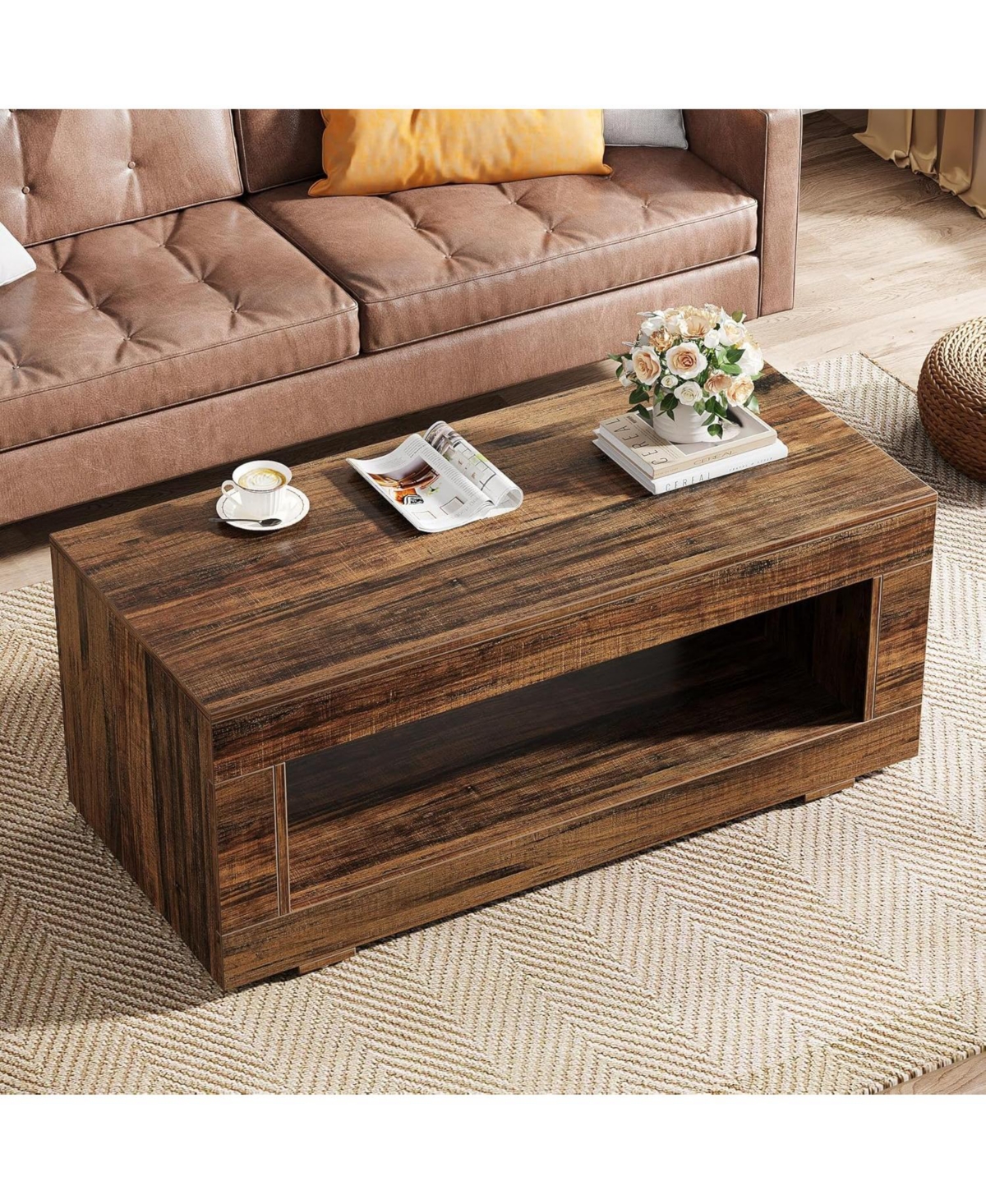Click here for Tribesigns 43.3" Wood Coffee Table for Living... prices
