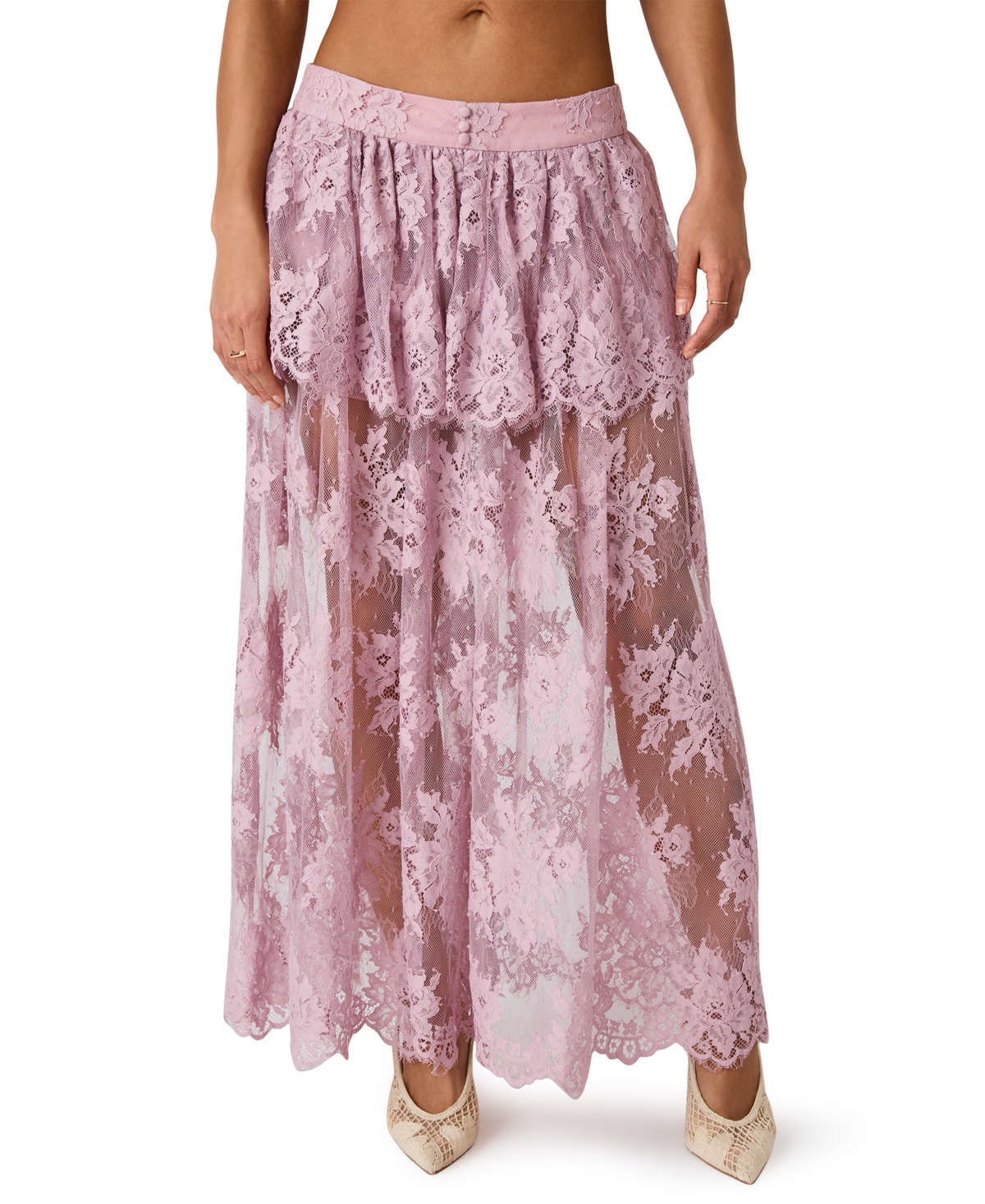 Click here for Steve Madden Womens Arietty Floral Lace Maxi Skirt... prices