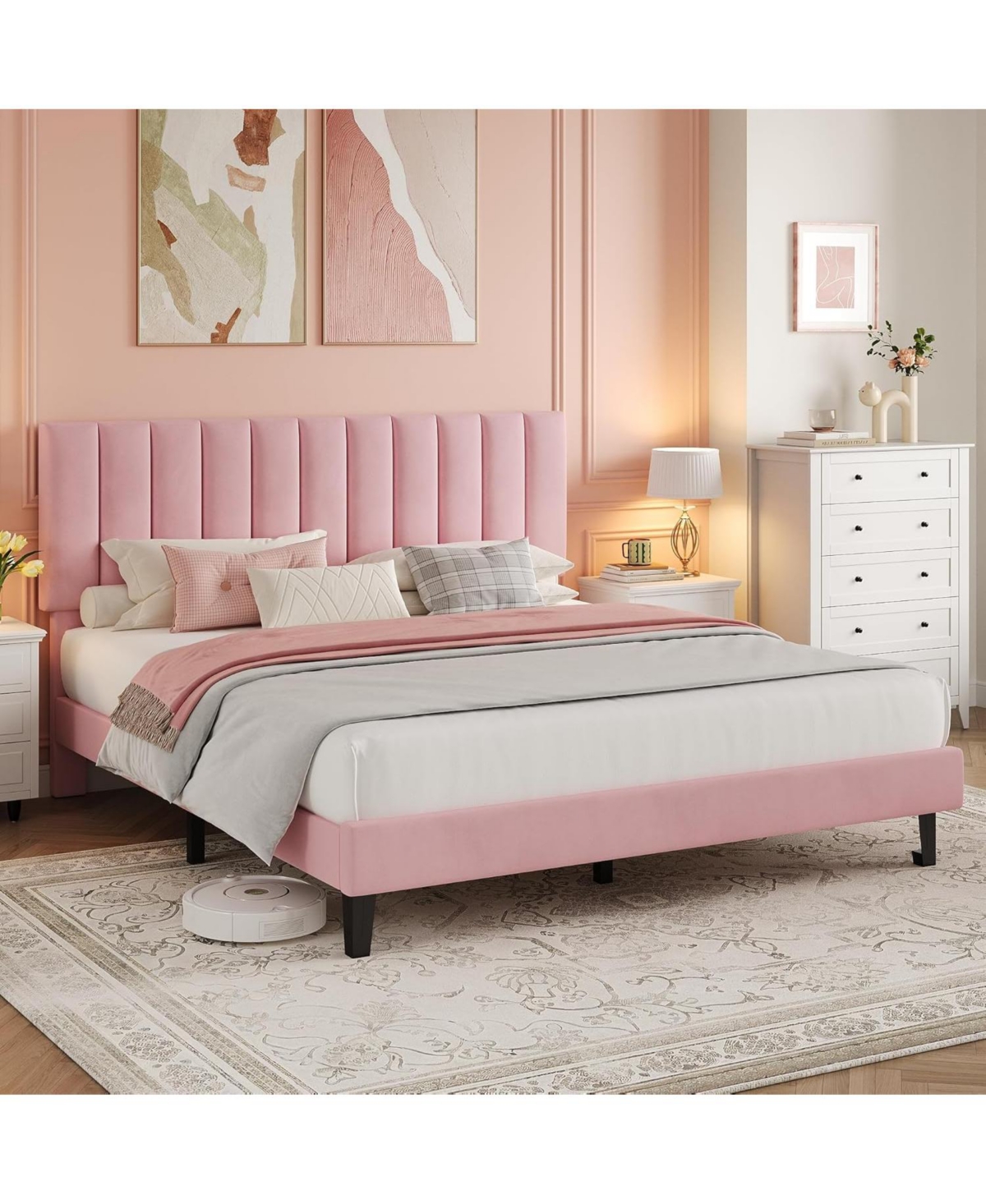 Click here for gaomon Platform Bed Frame with Adjustable Velvet H... prices