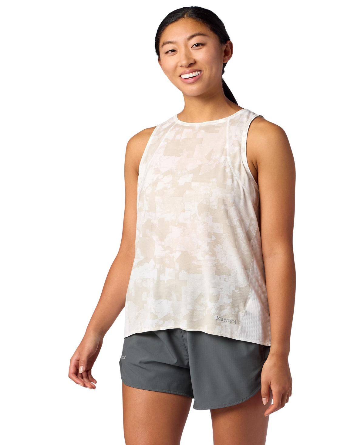 Click here for Marmot Womens Uptrail Mesh Panel Tank Top - Birch... prices