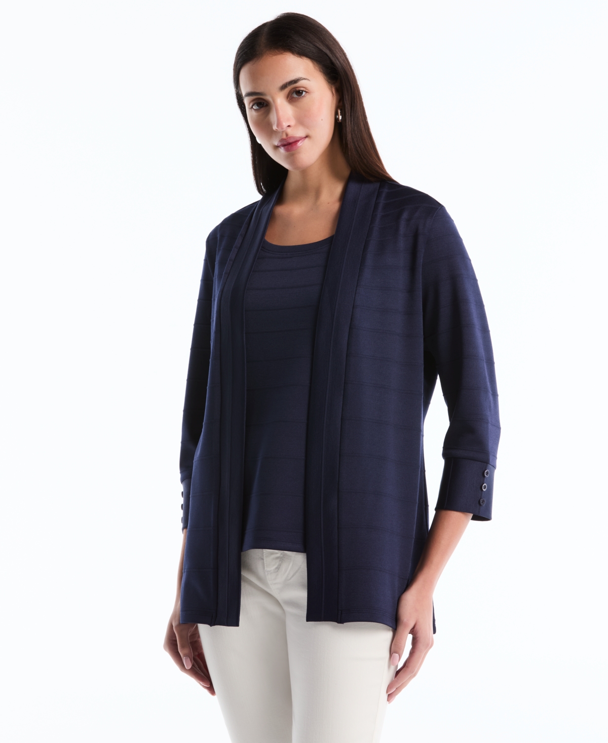 Click here for Rafaella Petite Ottoman Knit Cardigan Sweater - Pe... prices