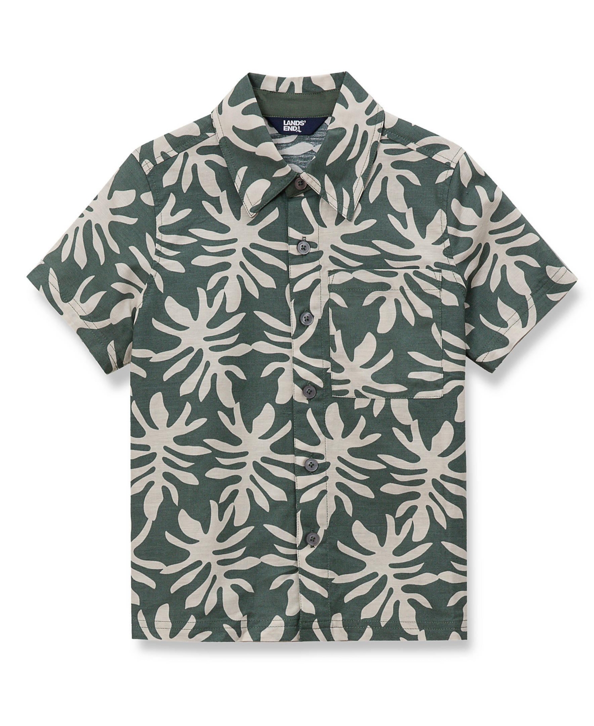 Click here for Lands End Boys Short Sleeve Linen Slub Button Down... prices