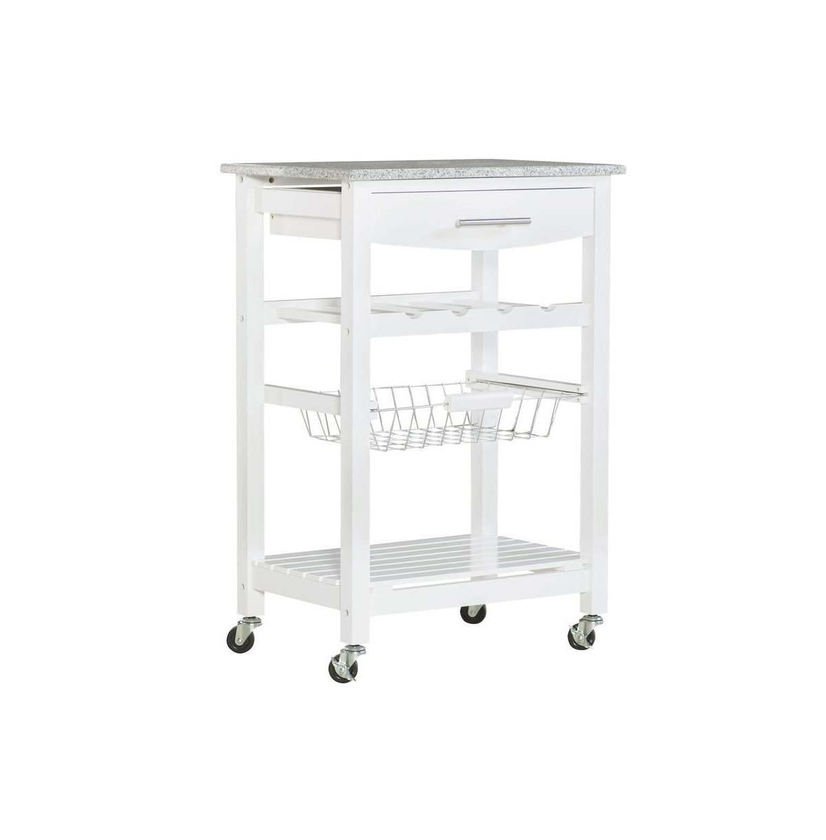 Click here for Linon Roger White Kitchen Island Granite Top prices