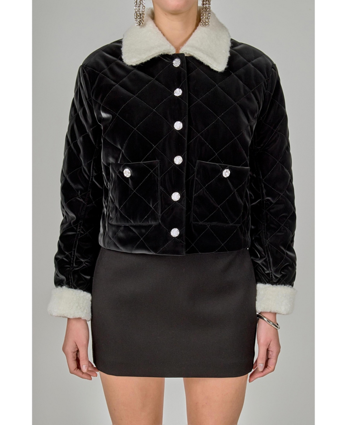 Click here for endless rose Womens Sherpa Collared Quilted Jacket... prices