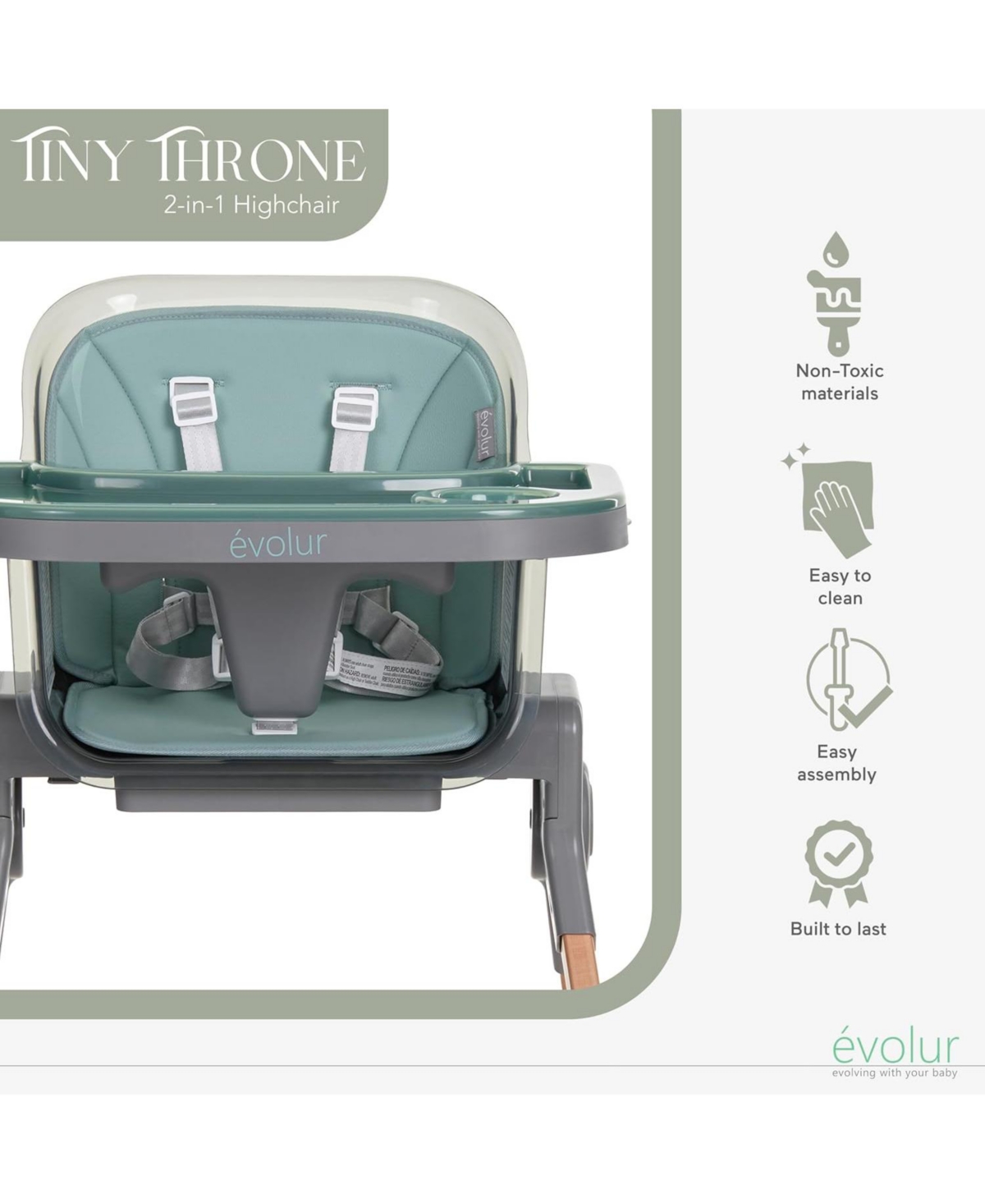 Click here for Evolur Toddler TinyThrone 2-in-1 Highchair in Grap... prices