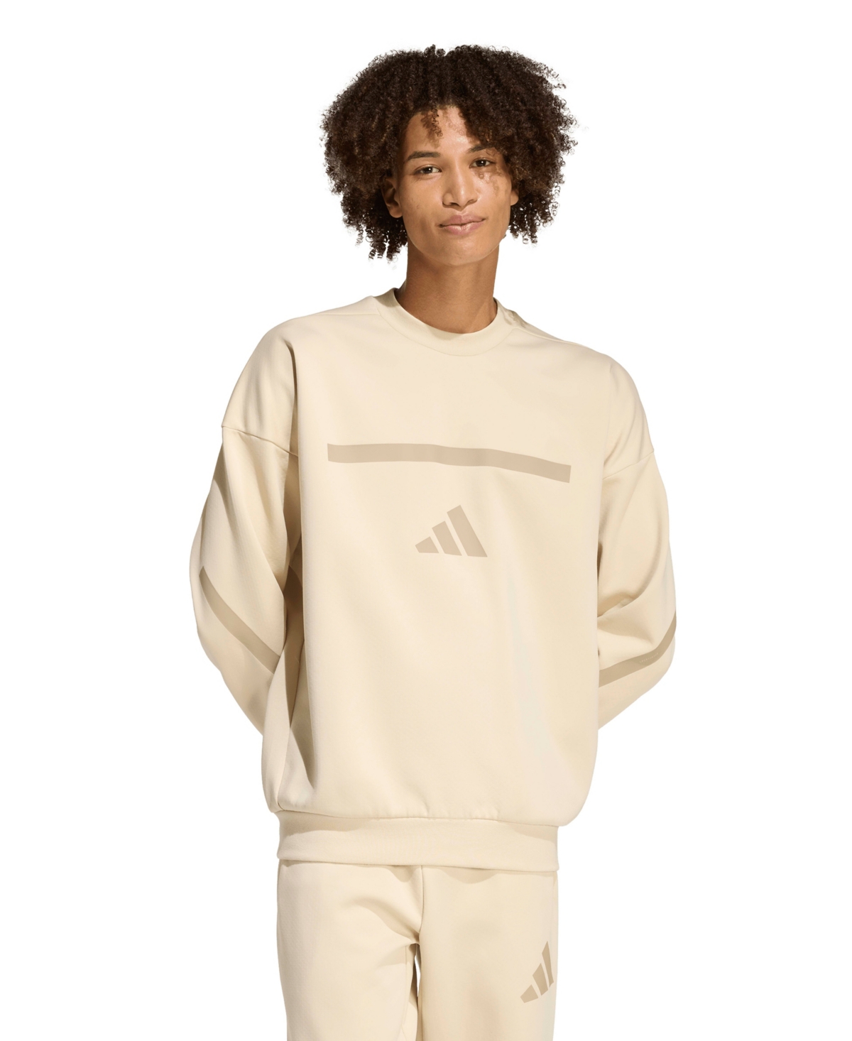 Click here for adidas Mens Crewneck Long-Sleeve Sweatshirt - Crys... prices