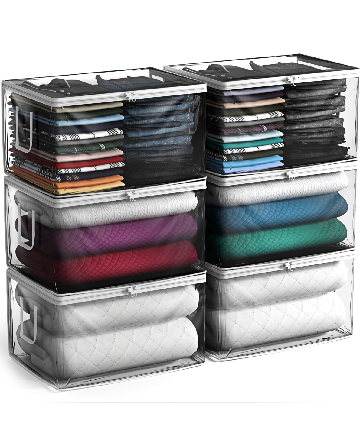 Click here for Sorbus 6 Pack Foldable Large Clear Plastic Bags wi... prices