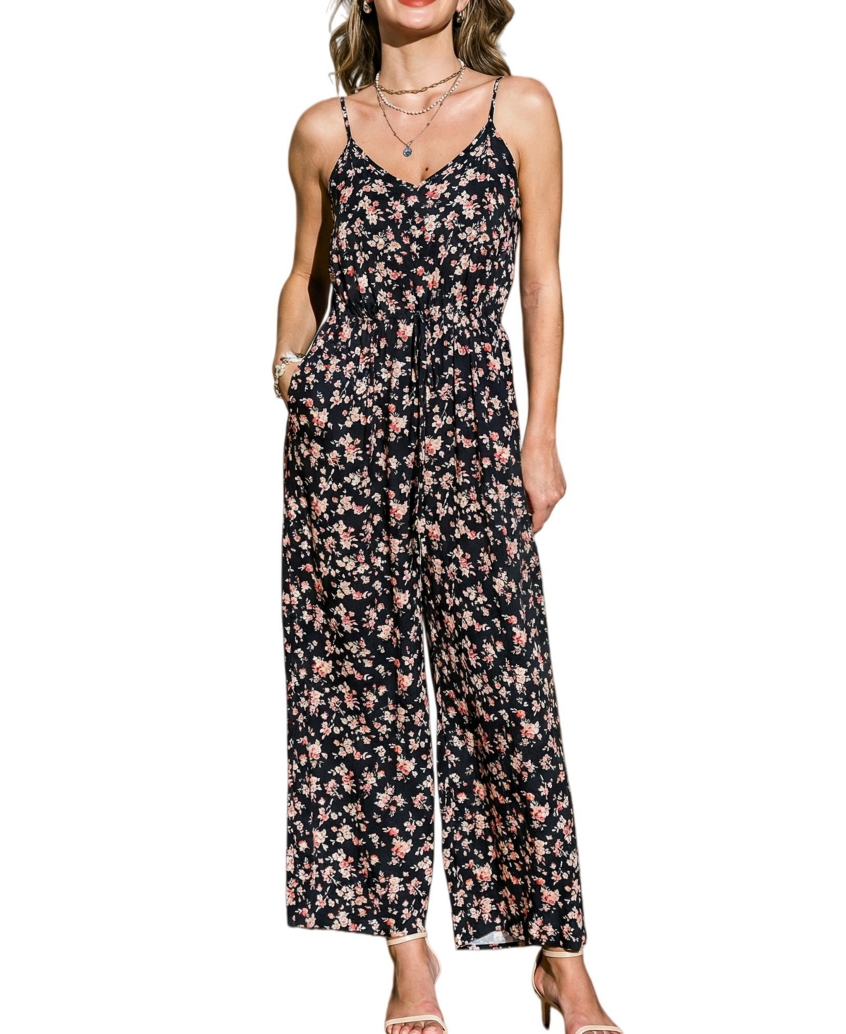 Click here for Cupshe Womens Vagabond Floral Jumpsuit - Black prices