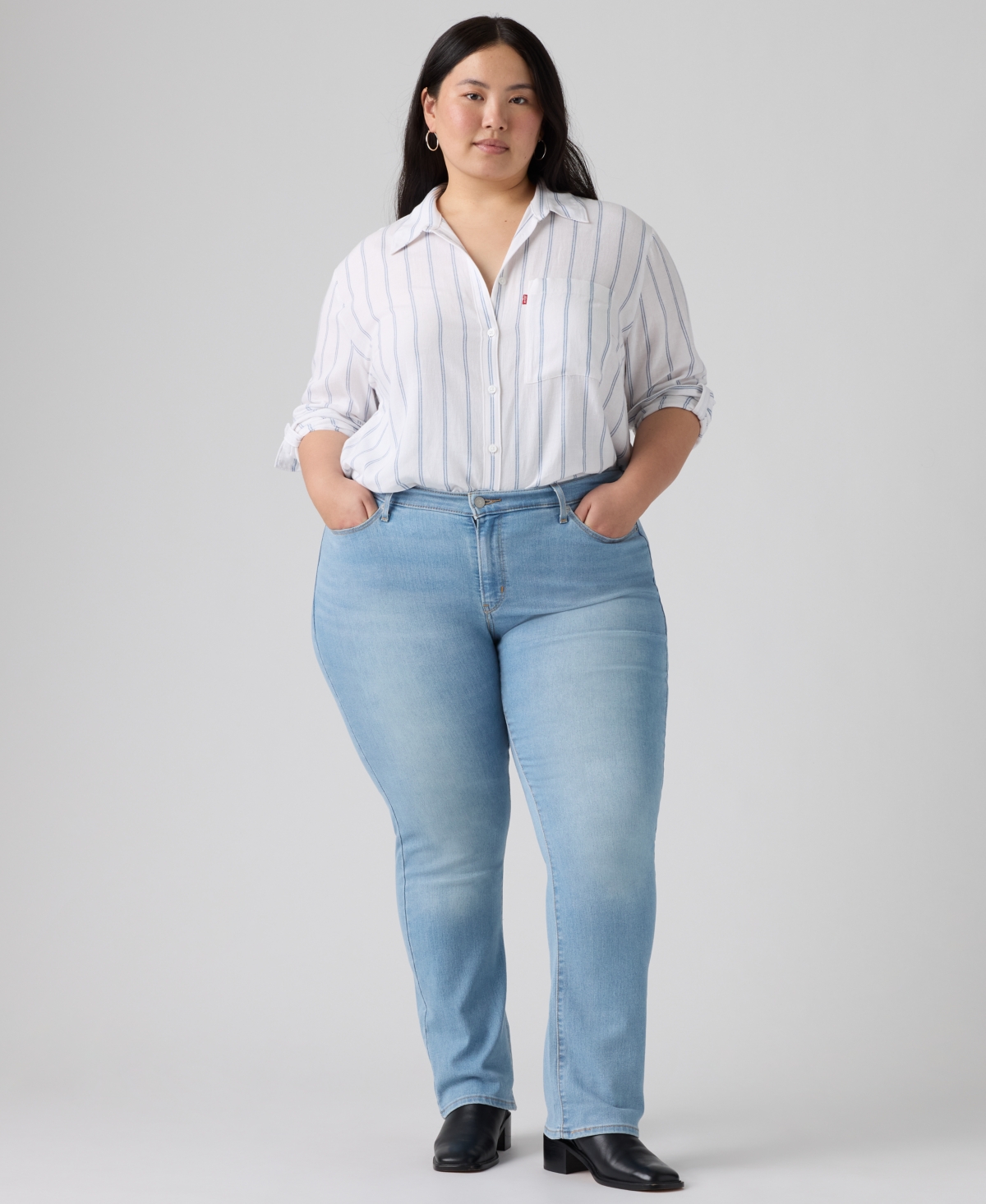 Click here for Levis Trendy Plus Size Classic Straight Leg Jeans... prices