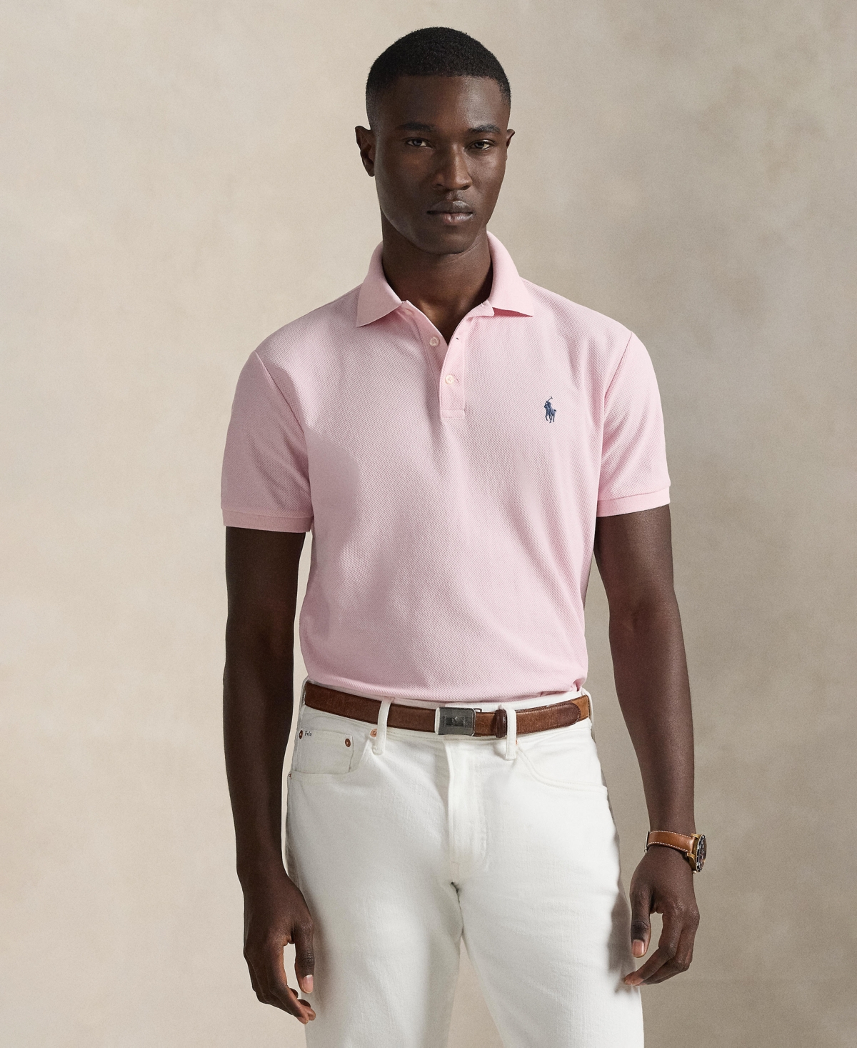 Click here for Polo Ralph Lauren Mens Slim-Fit Honeycomb Mesh Pol... prices