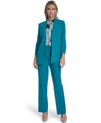 Click here for Calvin Klein Womens Textured Ruffle Neckline Top O... prices