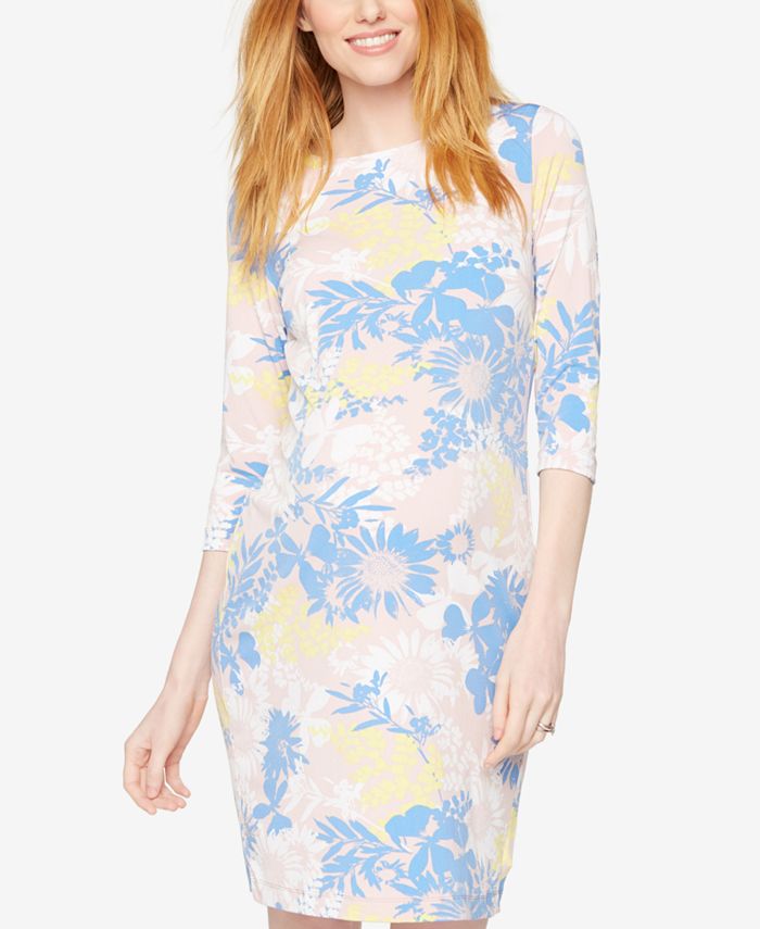 Taylor Maternity Floral-Print Shift Dress - Macy's Taylor Maternity Floral-Print Shift Dress - Macy's
