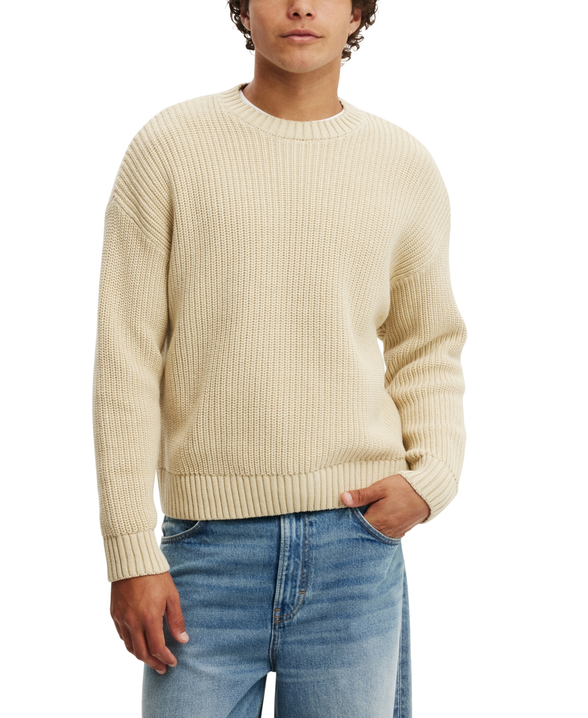 Click here for Cotton On Mens Washed Crewneck Sweatshirt - Cream prices