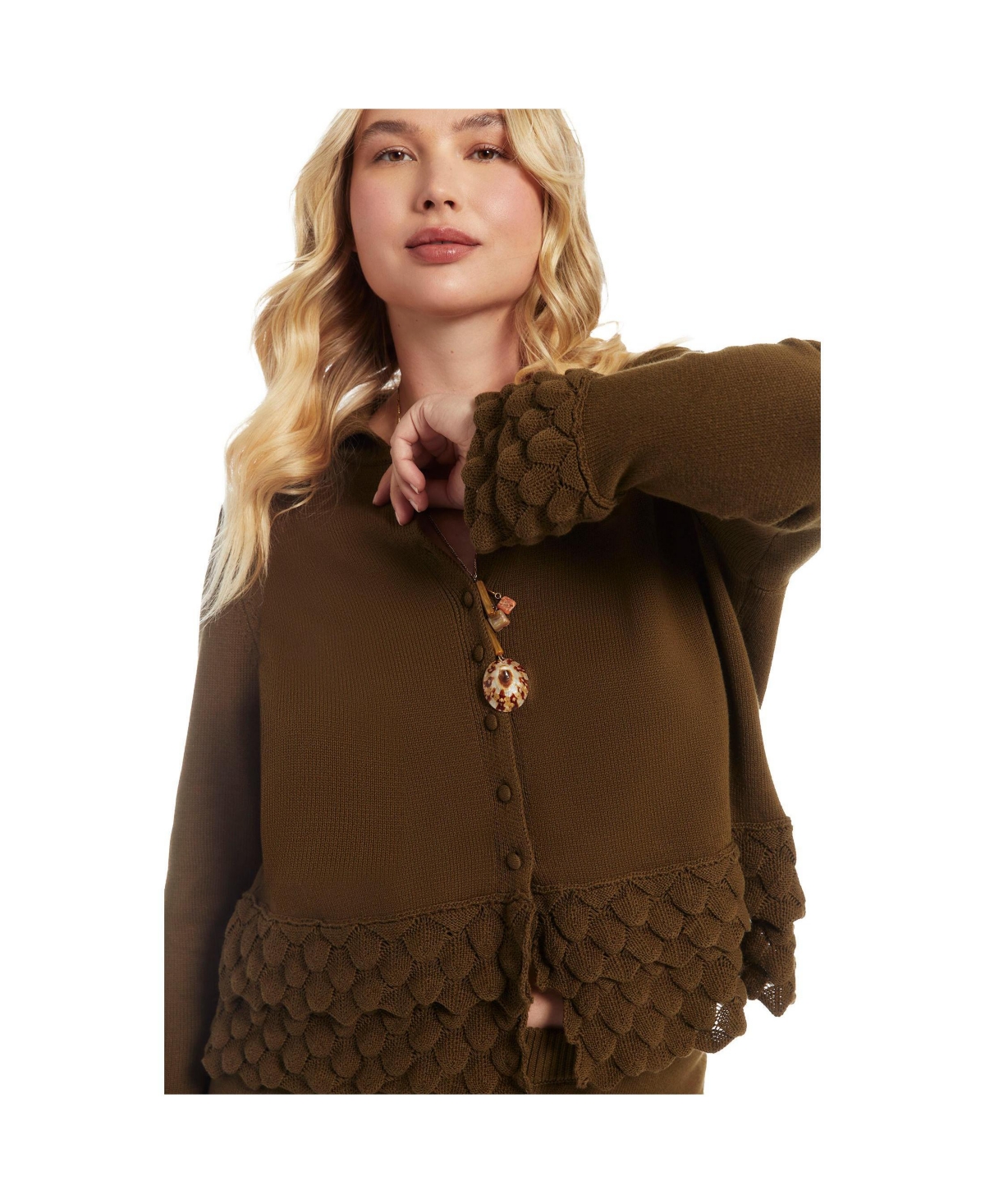 Click here for June & Vie Womens Ruffled Peplum Cardigan Sweater... prices