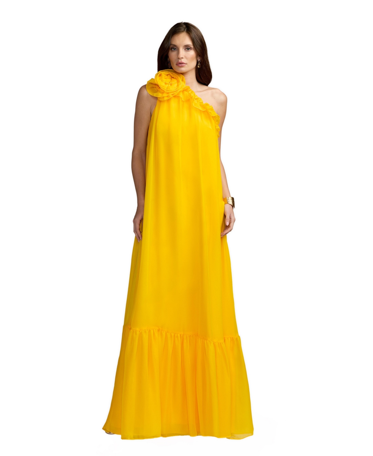 Click here for Mac Duggal Womens One Shoulder Chiffon Gown With 3... prices