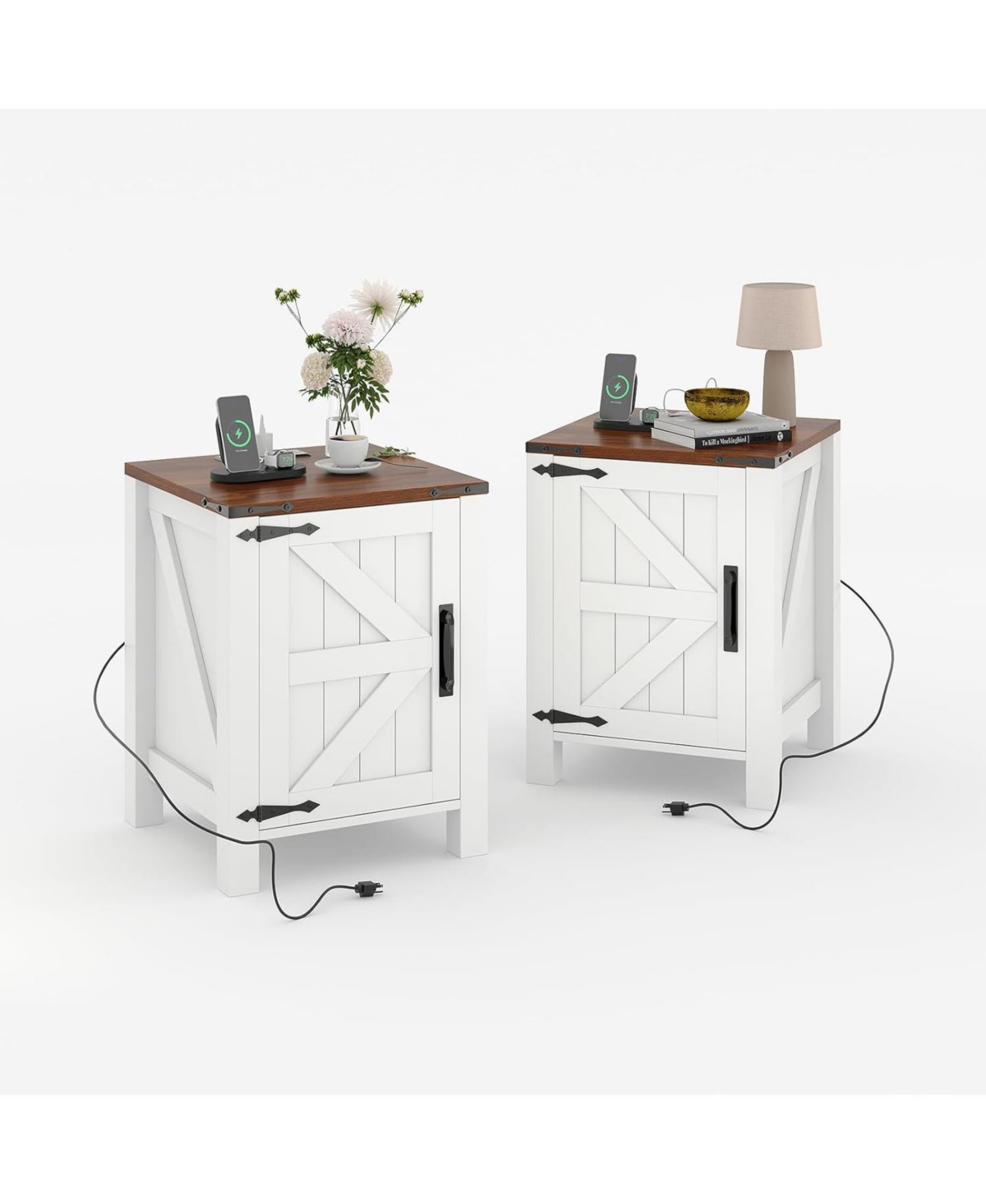 Click here for gaomon Rustic Farmhouse Nightstand with Charging S... prices