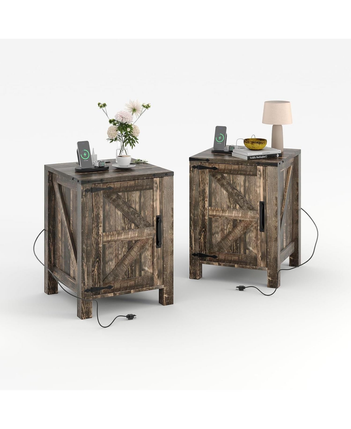 Click here for gaomon Rustic Farmhouse Nightstand with Charging S... prices