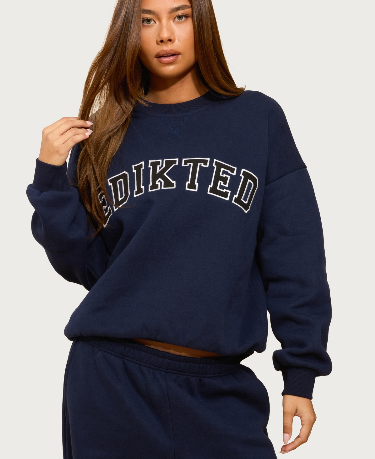 Click here for Edikted Womens Major Sweatshirt - Navy prices