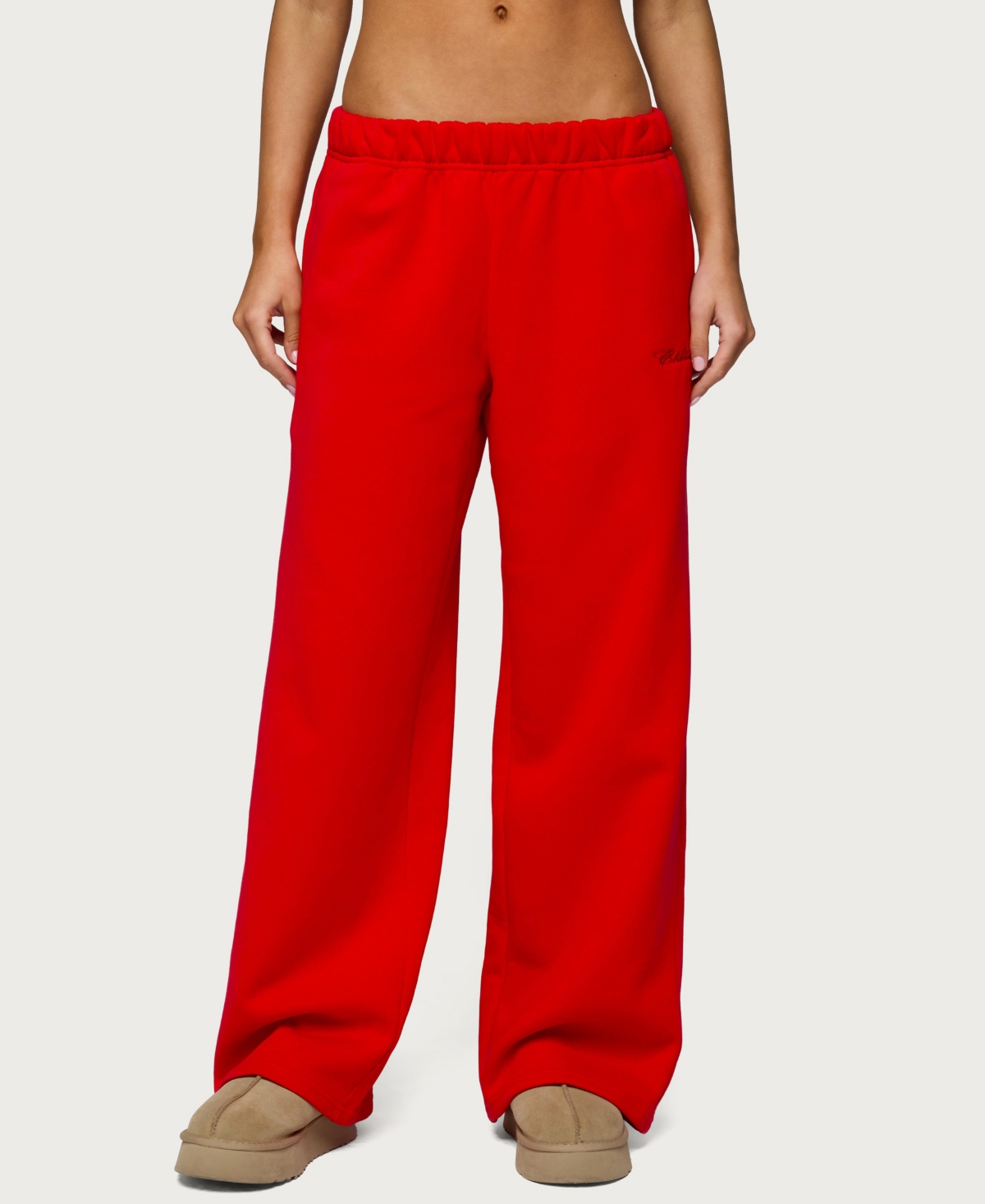 Click here for Edikted Womens Basic Girl Wide Leg Sweatpants - Re... prices