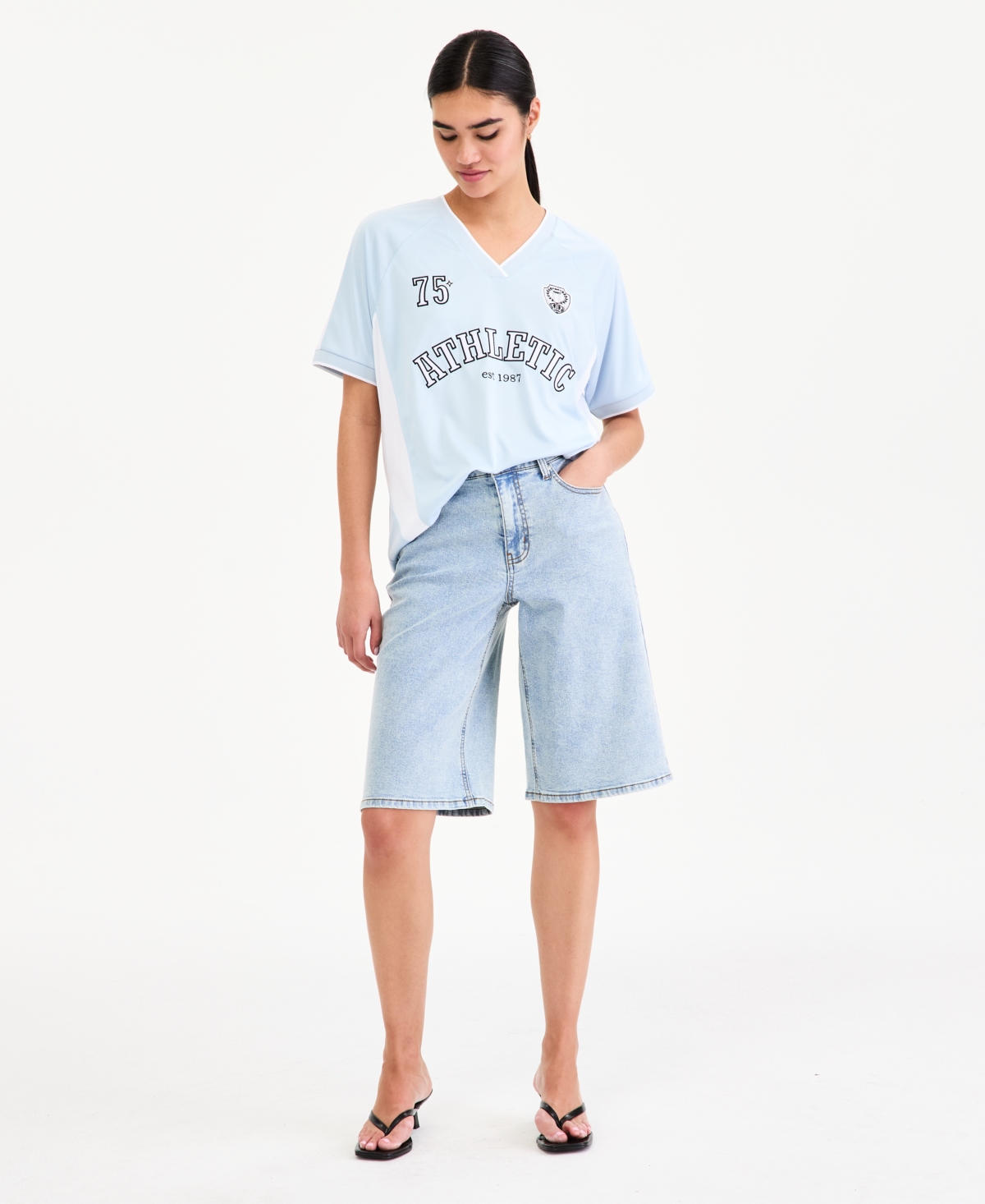 Click here for Bar Iii Womens Baggy Denim Shorts  Macys Exclusive... prices