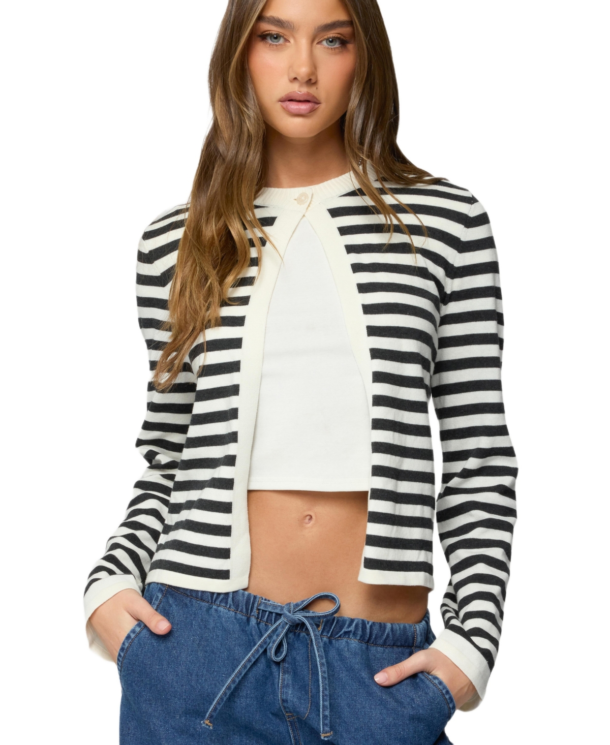 Click here for Edikted Womens Jenie Split Front Knit Cardigan - B... prices