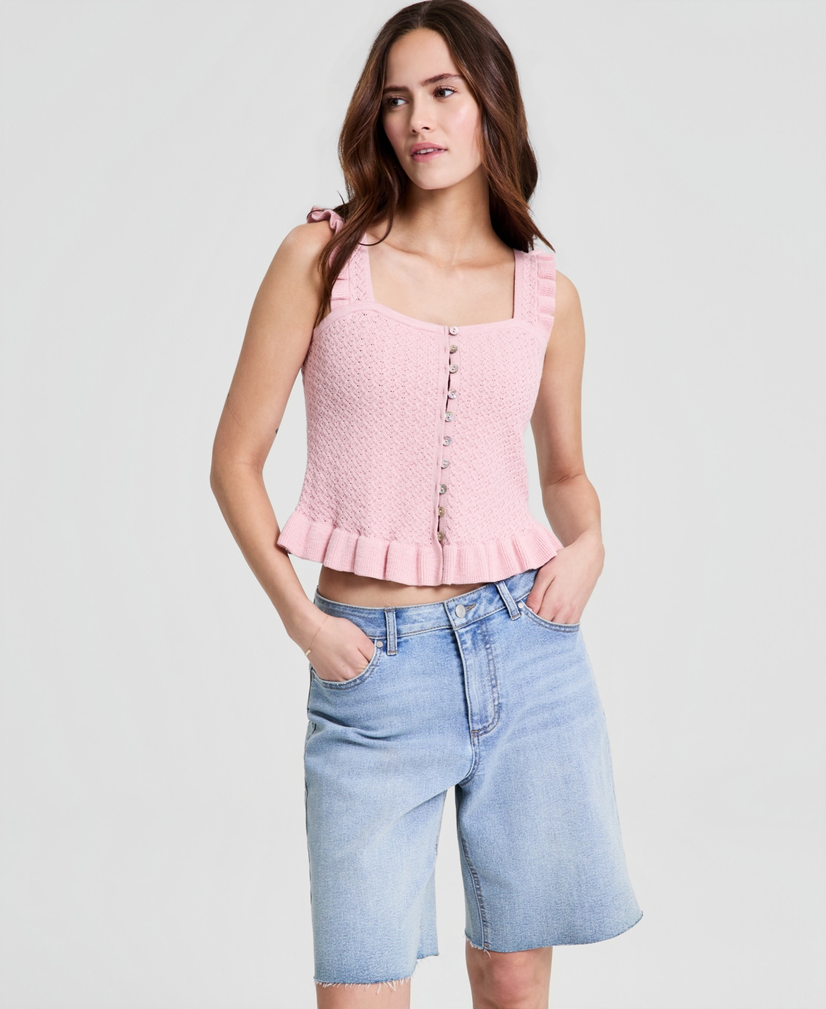 Click here for And Now This Womens Pointelle Knit Sleeveless Top... prices