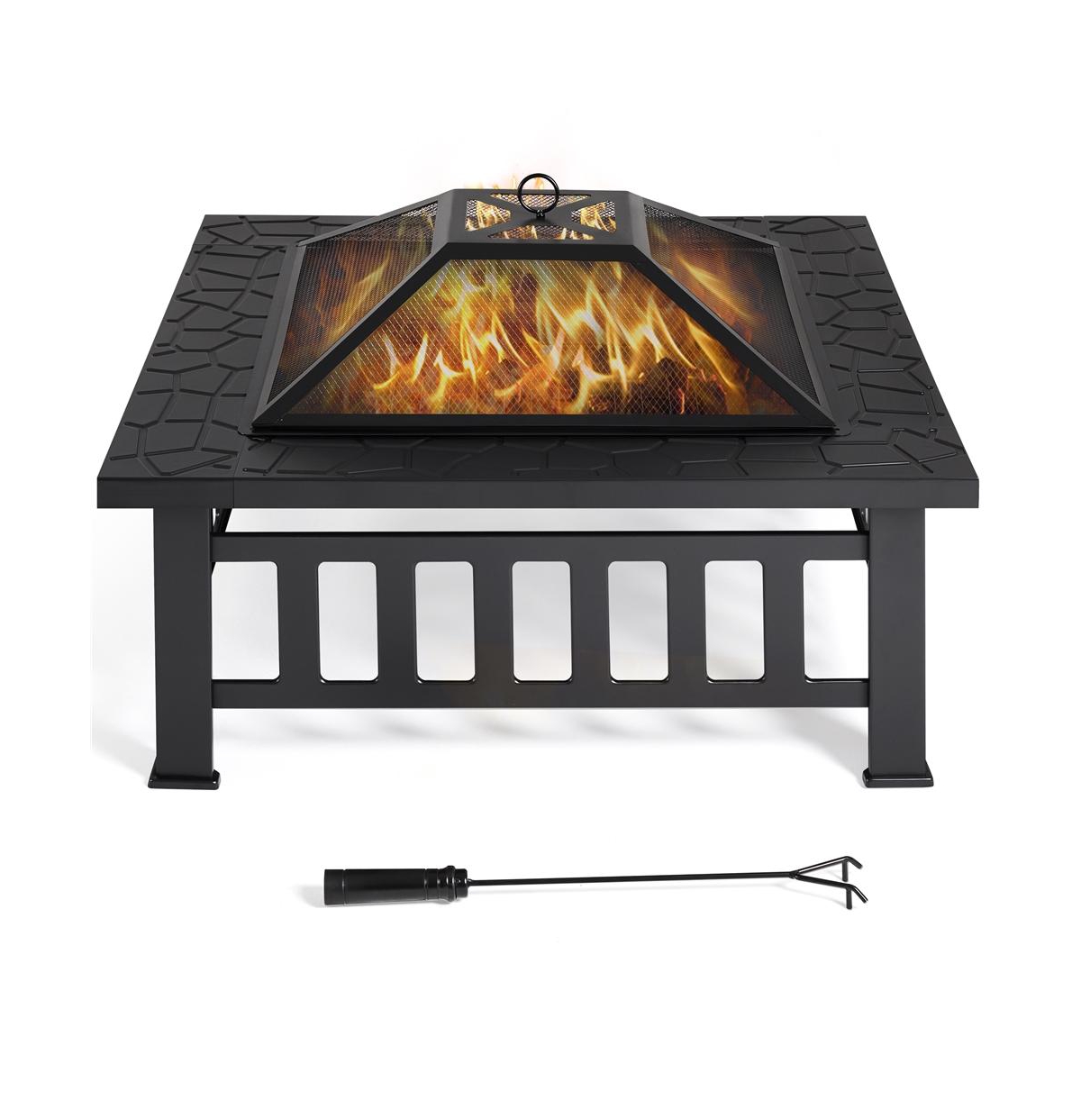 Click here for Yaheetech 34 Outdoor Square Fire Pit Metal Garden... prices