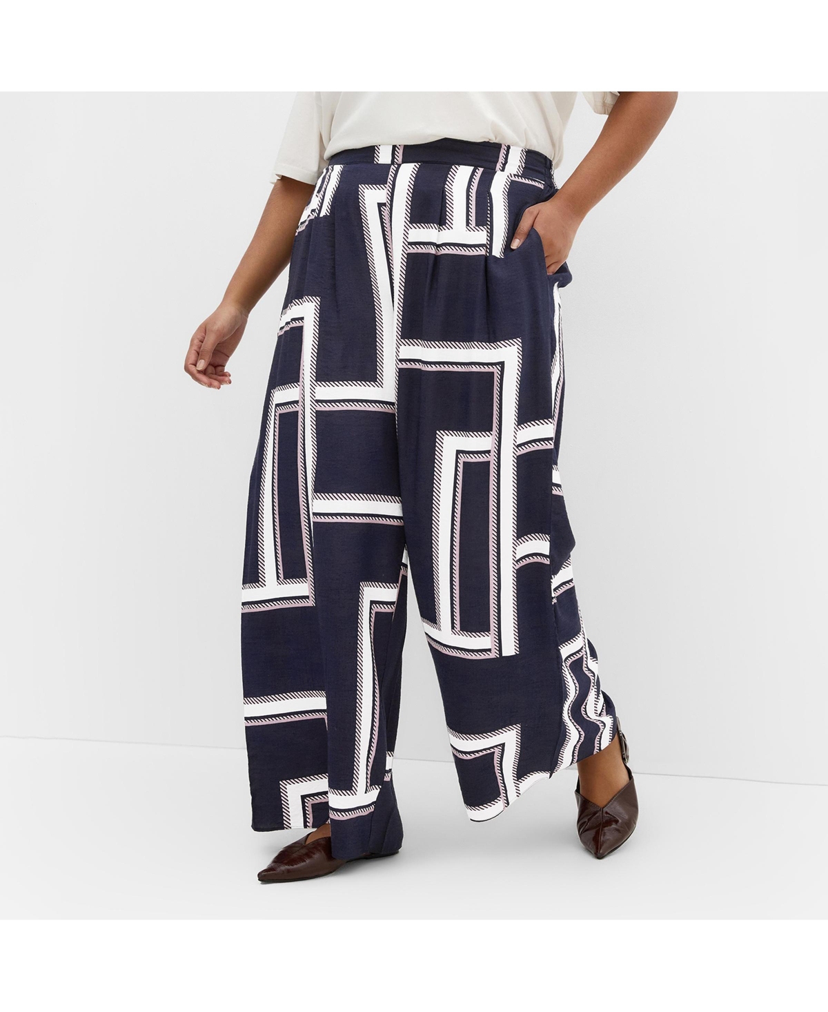 Click here for City Chic Womens Hallie Print Wide Leg Pant - Slee... prices