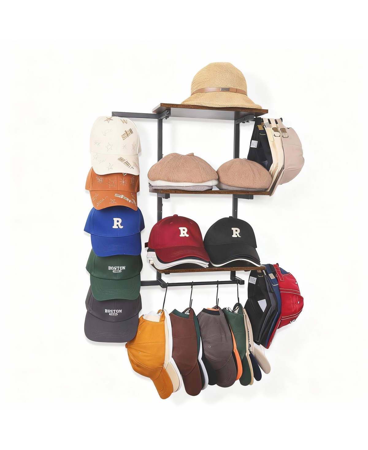Click here for Yigii Wall Hat Rack with Shelves for Hats  Caps  &... prices