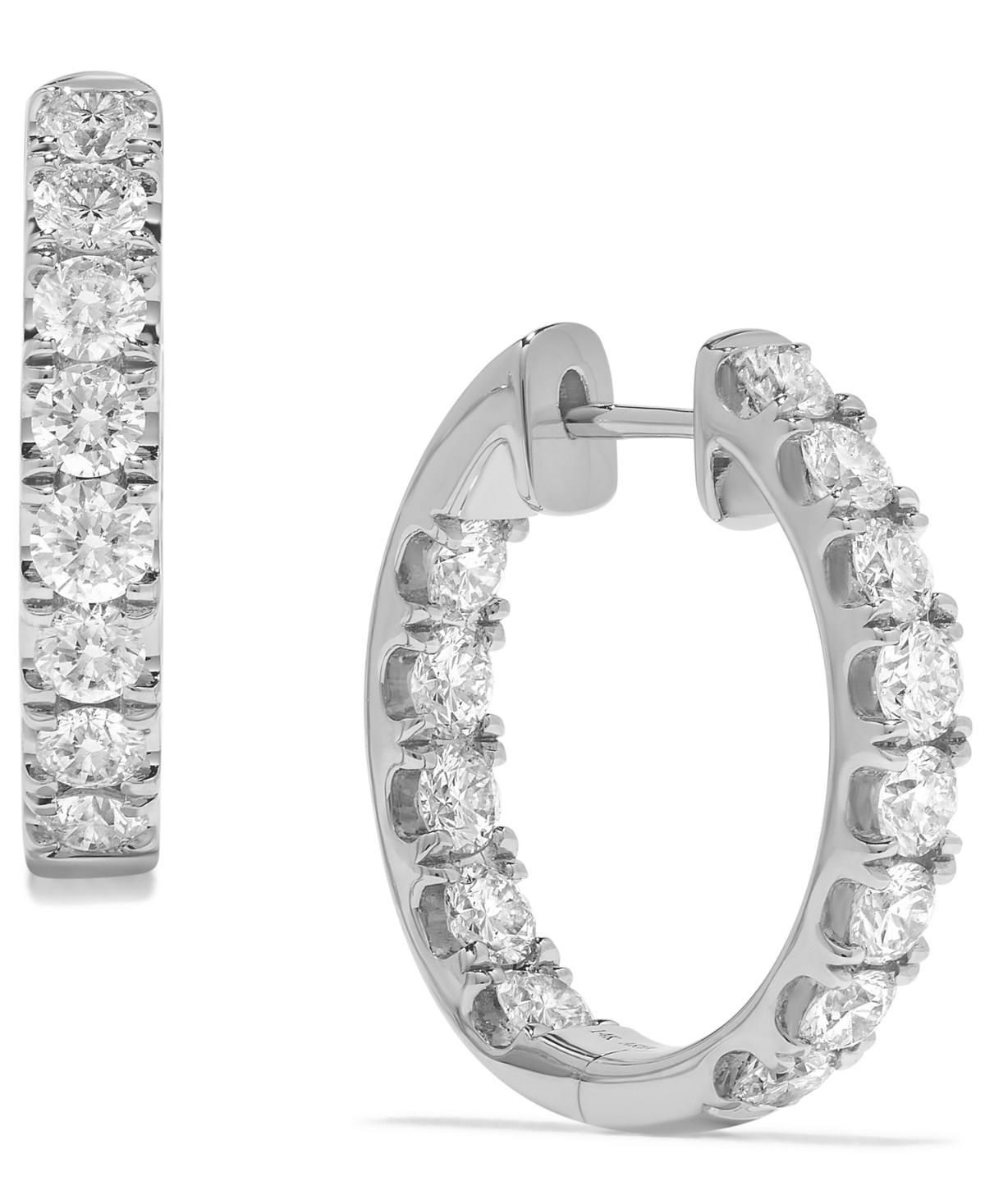Click here for Macys Diamond (1-1/2 ct. t.w.) Hoop Earrings in 14... prices