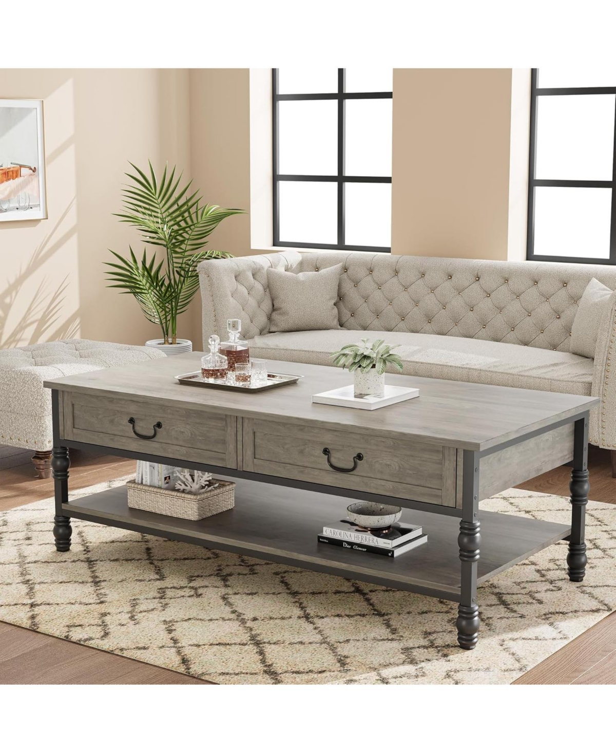 Click here for Draft - gaomon 41" Coffee Table with 2 Storag... prices