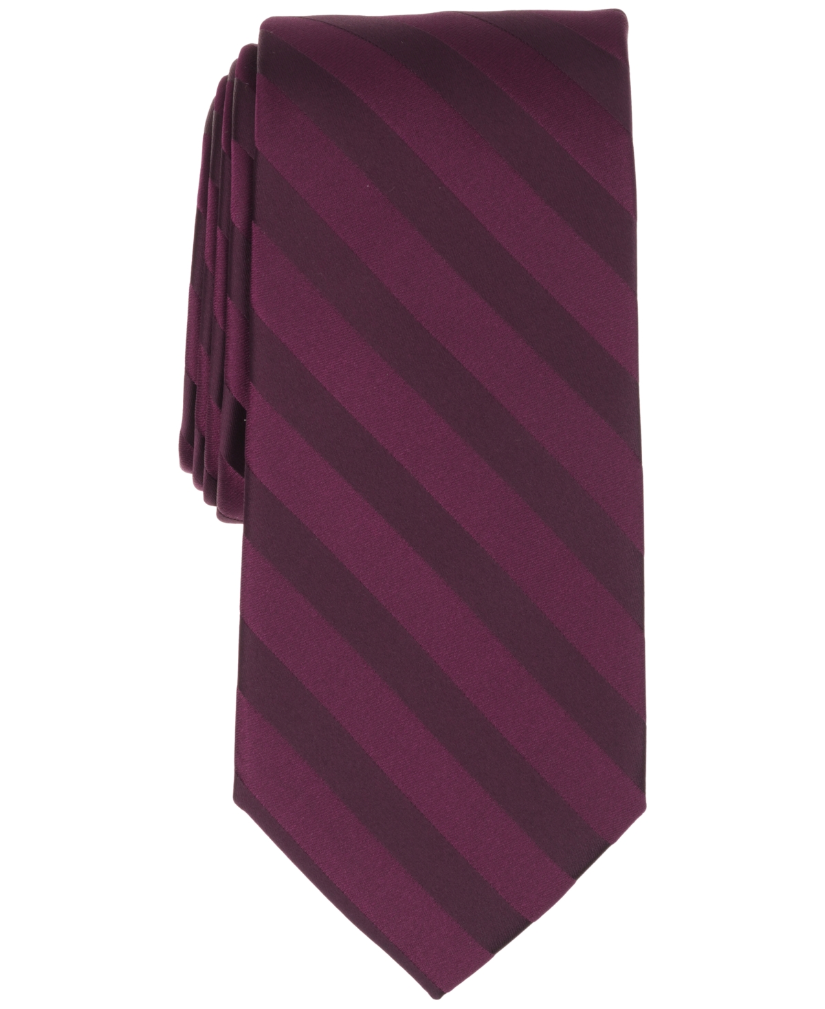 Click here for Perry Ellis Mens Satin Stripe Solid Tie - Plum prices