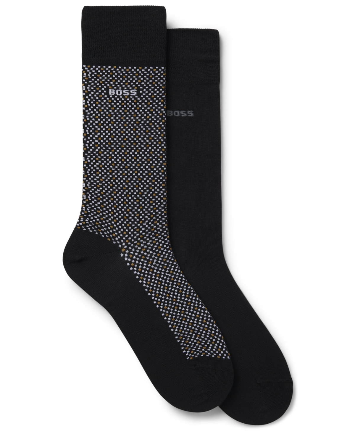 Click here for Hugo Boss Mens Cube Pattern Socks  2-Pack - Black prices