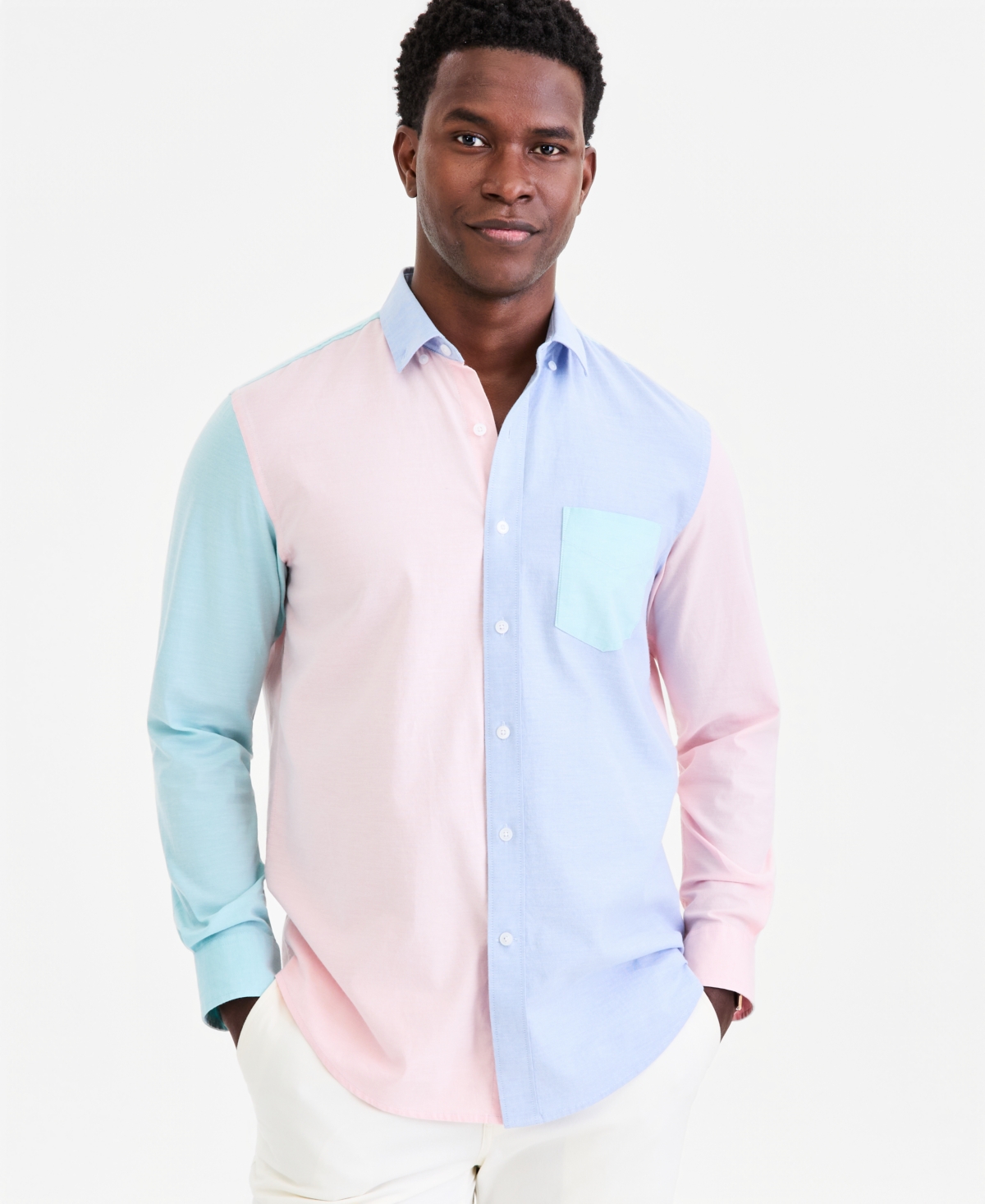 Click here for Club Room Mens Long-Sleeve Printed Oxford Shirt  M... prices