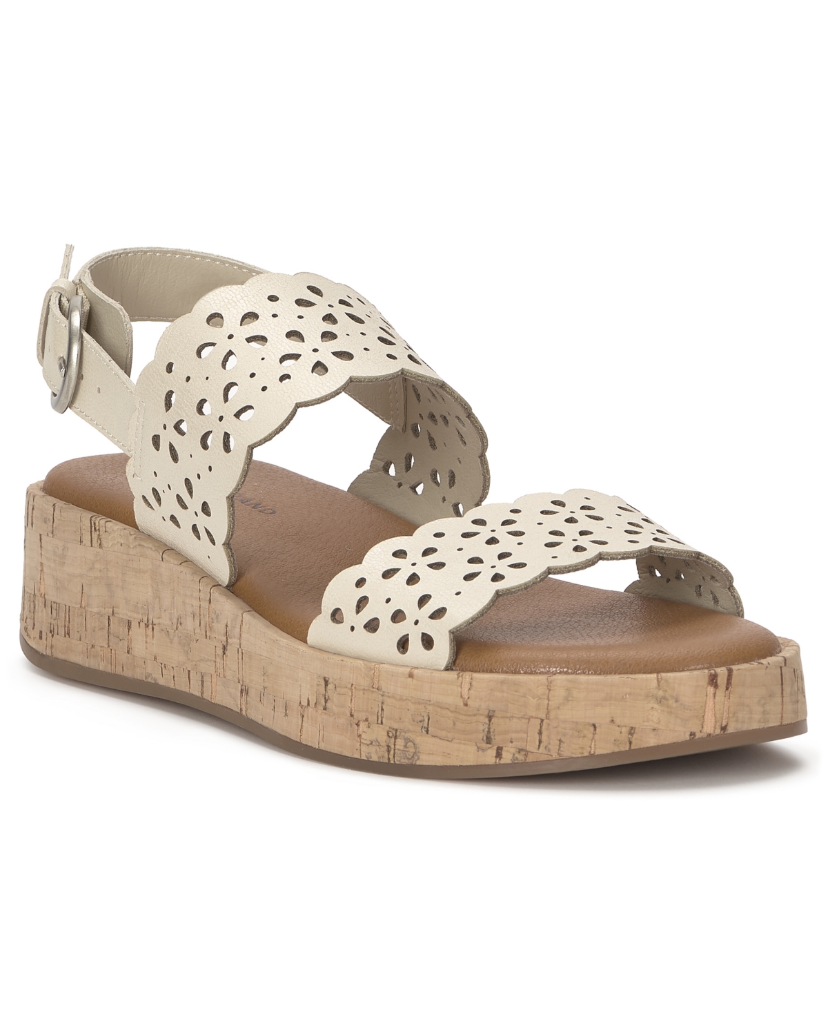 Click here for Lucky Brand Womens Elsie Double Band Round Toe Wed... prices