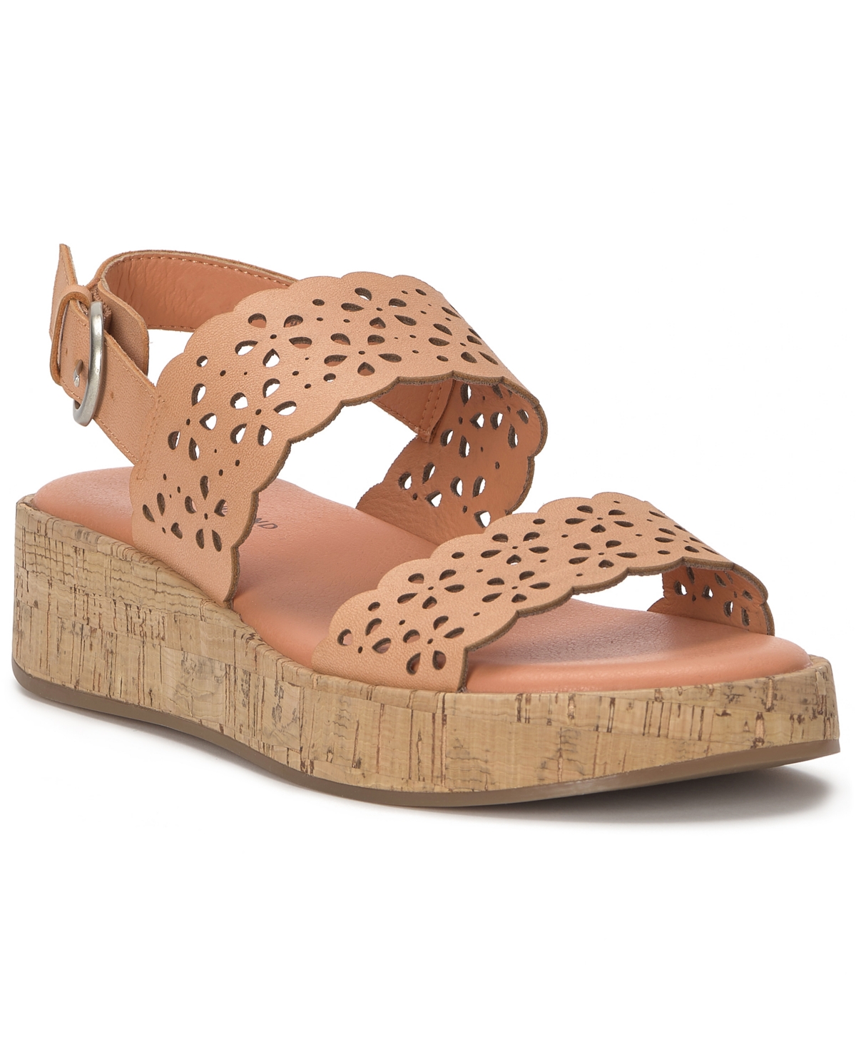 Click here for Lucky Brand Womens Elsie Double Band Round Toe Wed... prices