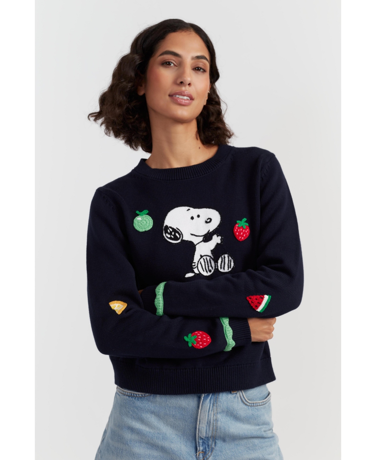 Click here for Chinti & Parker Womens Fruity Snoopy Sweater - Blu... prices