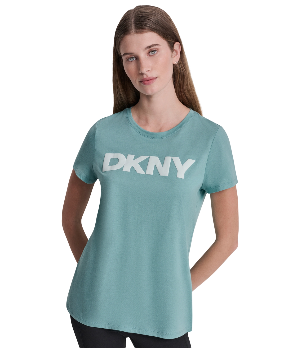 Click here for Dkny Sport Womens Puff Logo Crewneck T-Shirt - Coa... prices
