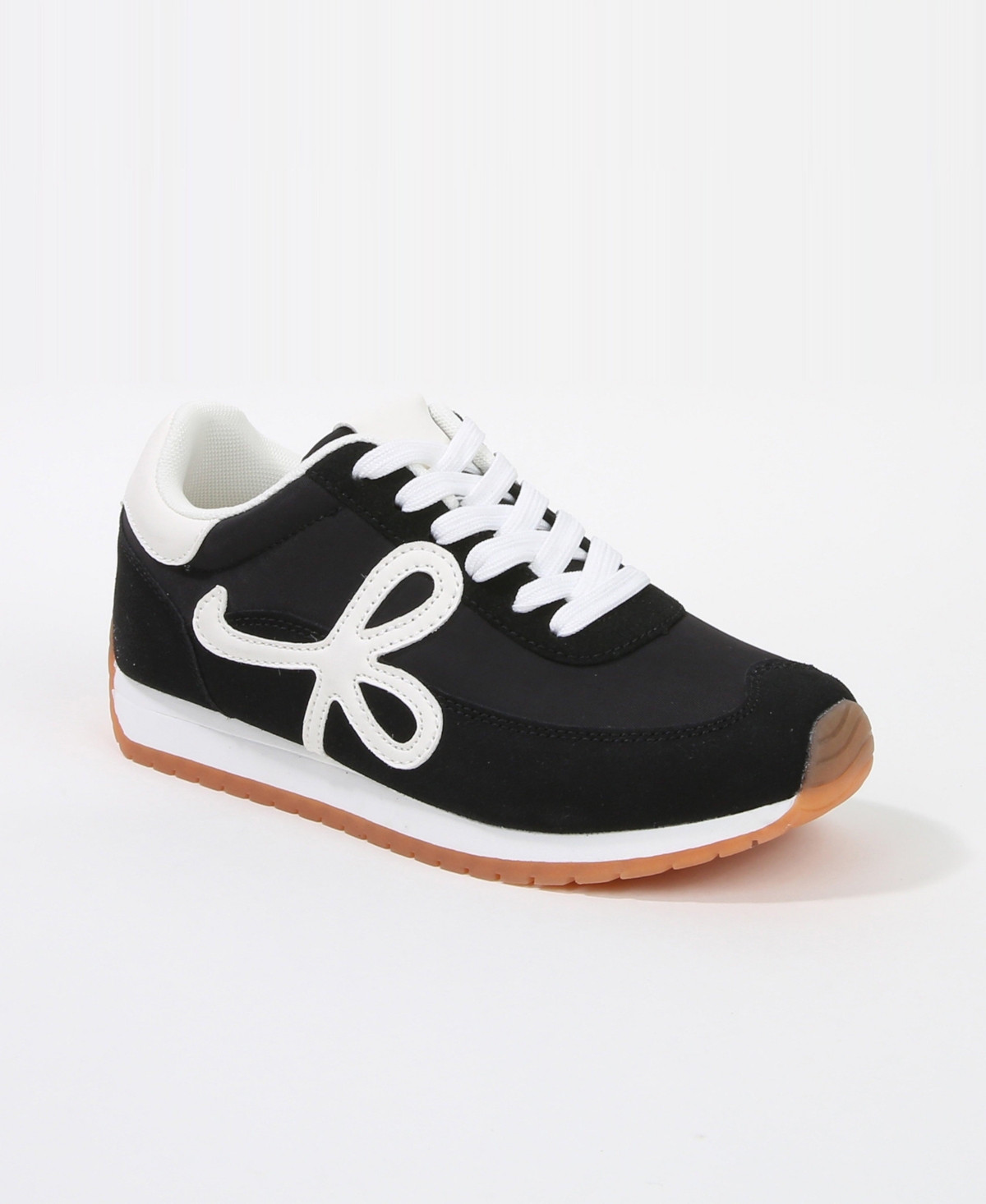 Click here for Berness Womens Simone Lace-Up Sneakers - Black prices