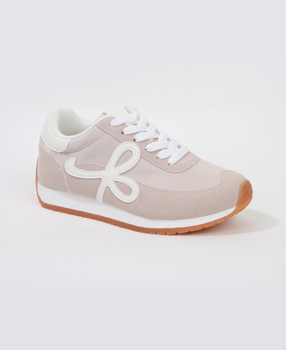 Click here for Berness Womens Simone Lace-Up Sneakers - Beige prices