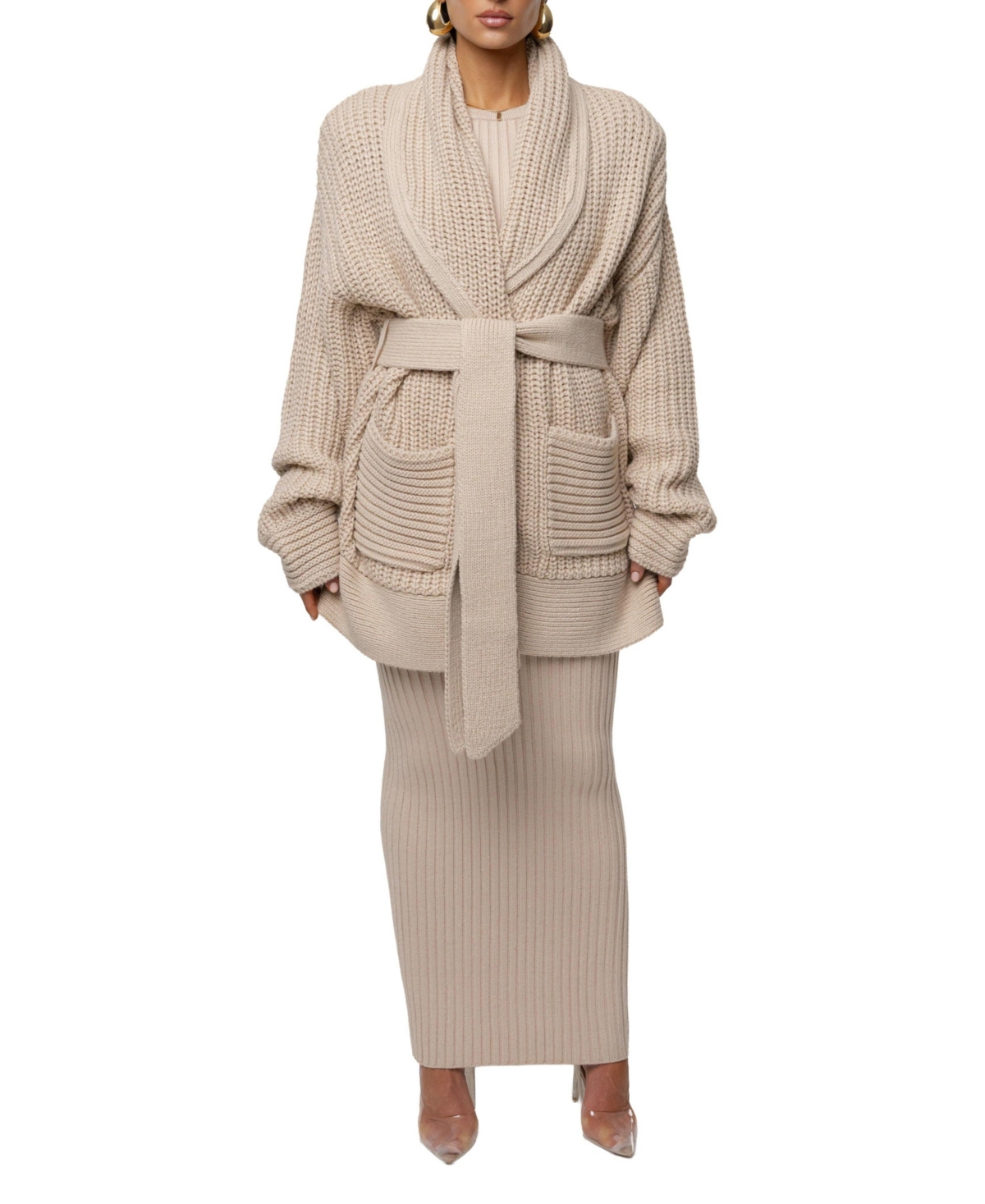 Click here for Jluxlabel Womens Hazel Knit Cardigan - Ivory prices