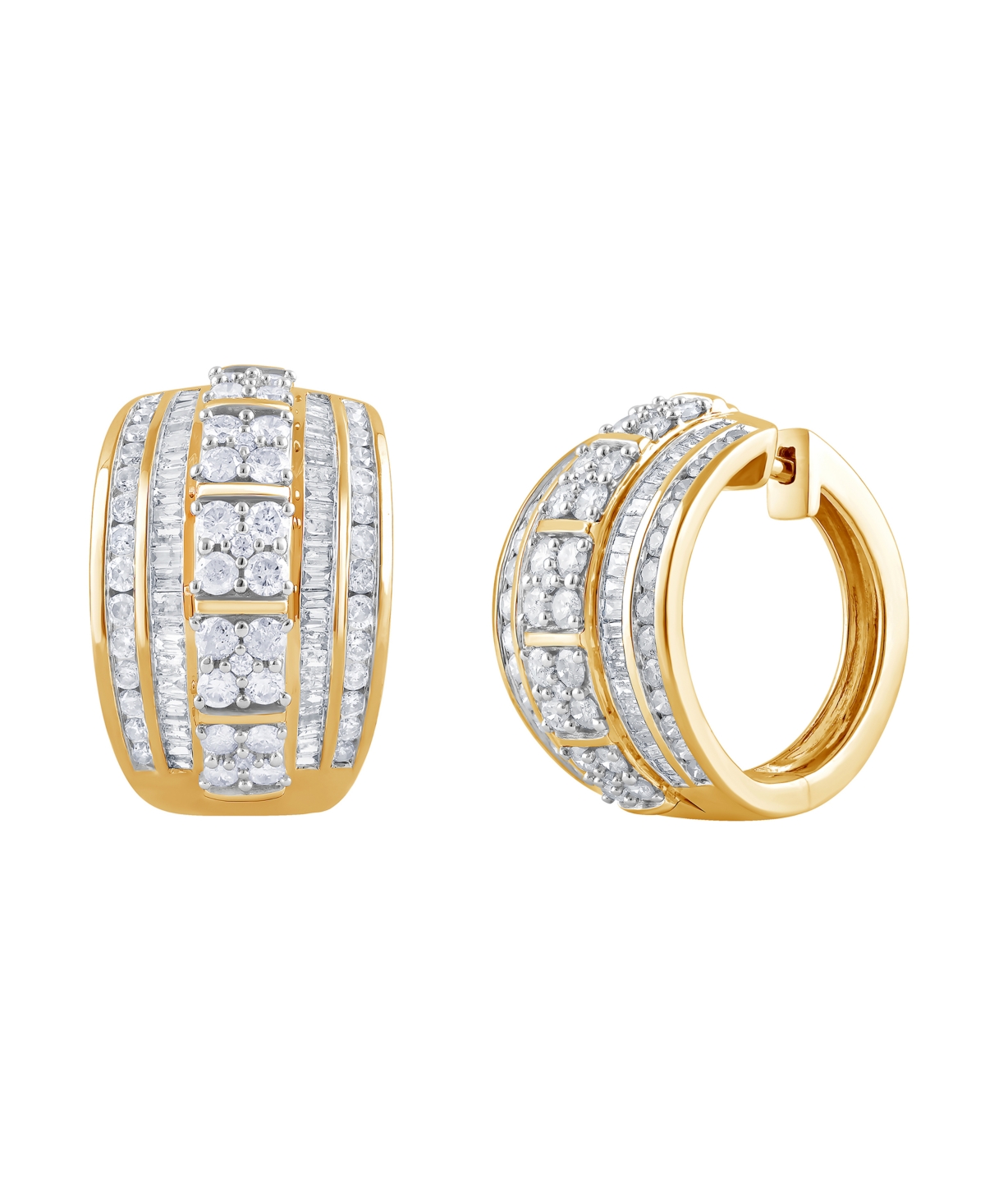 Click here for Macys Diamond Earrings (3 ct. t.w.) in Sterling Si... prices